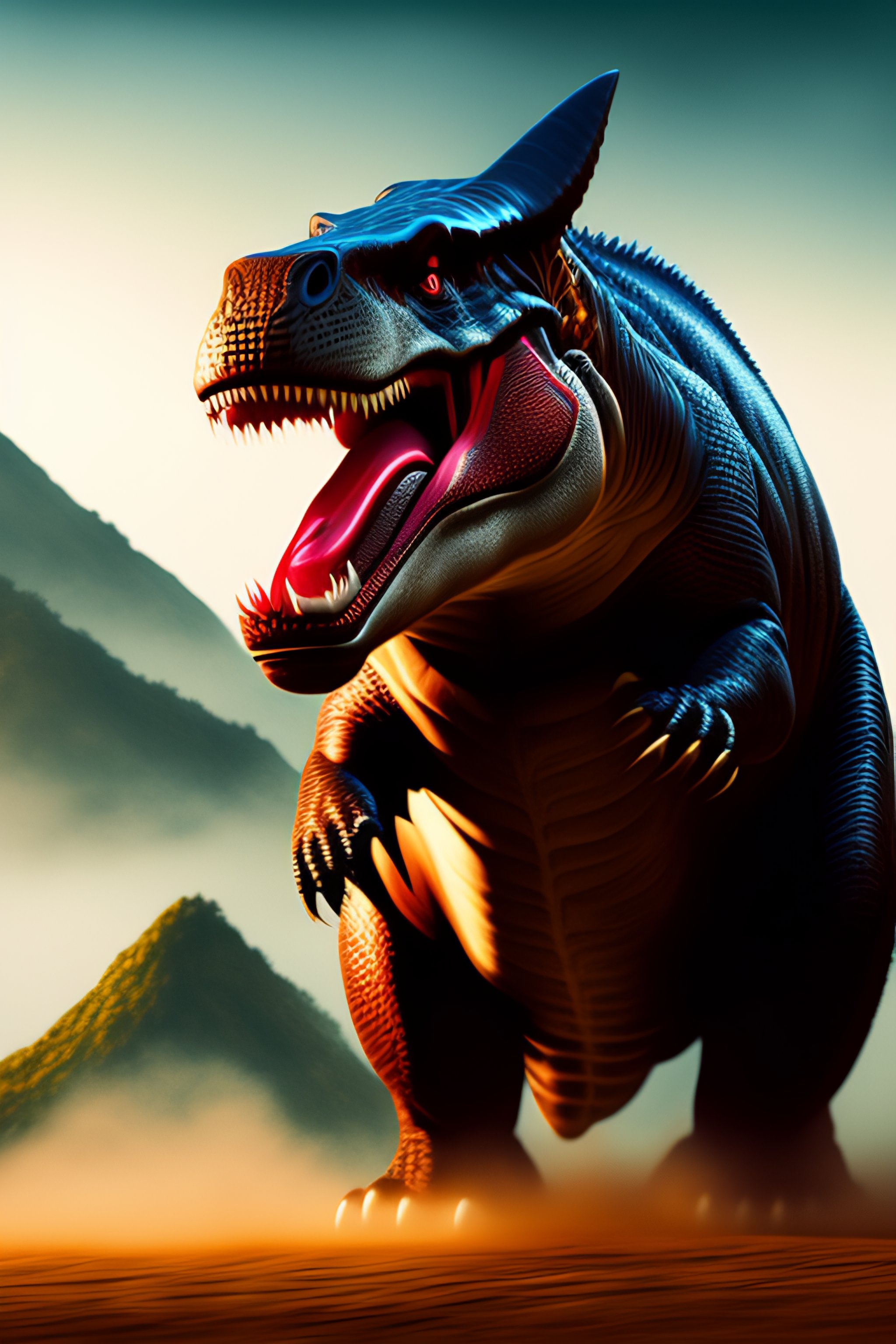 Lexica - T-rex fighting scarlett Johanson deviantart