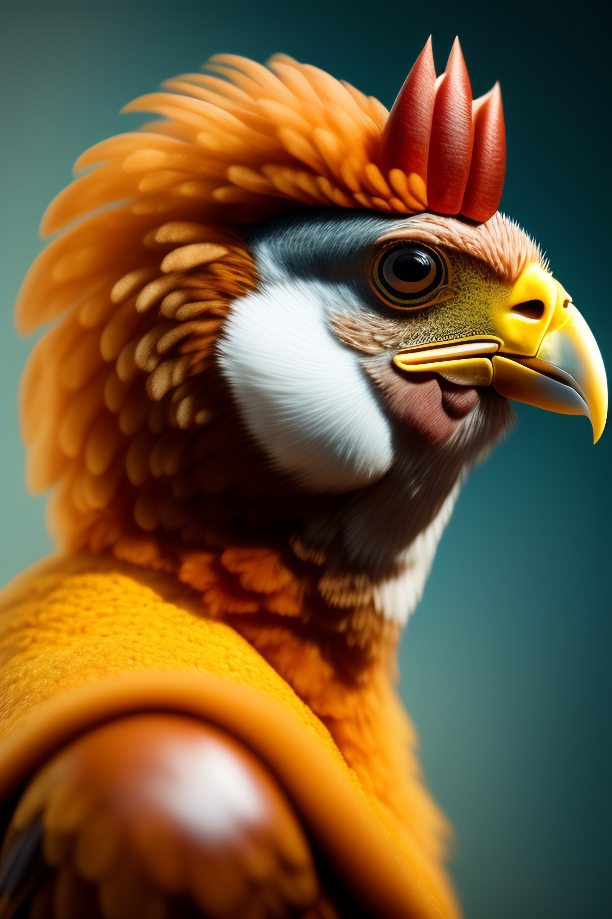Lexica - Chicken headed human, mugshot, hyper realistic 4k hd