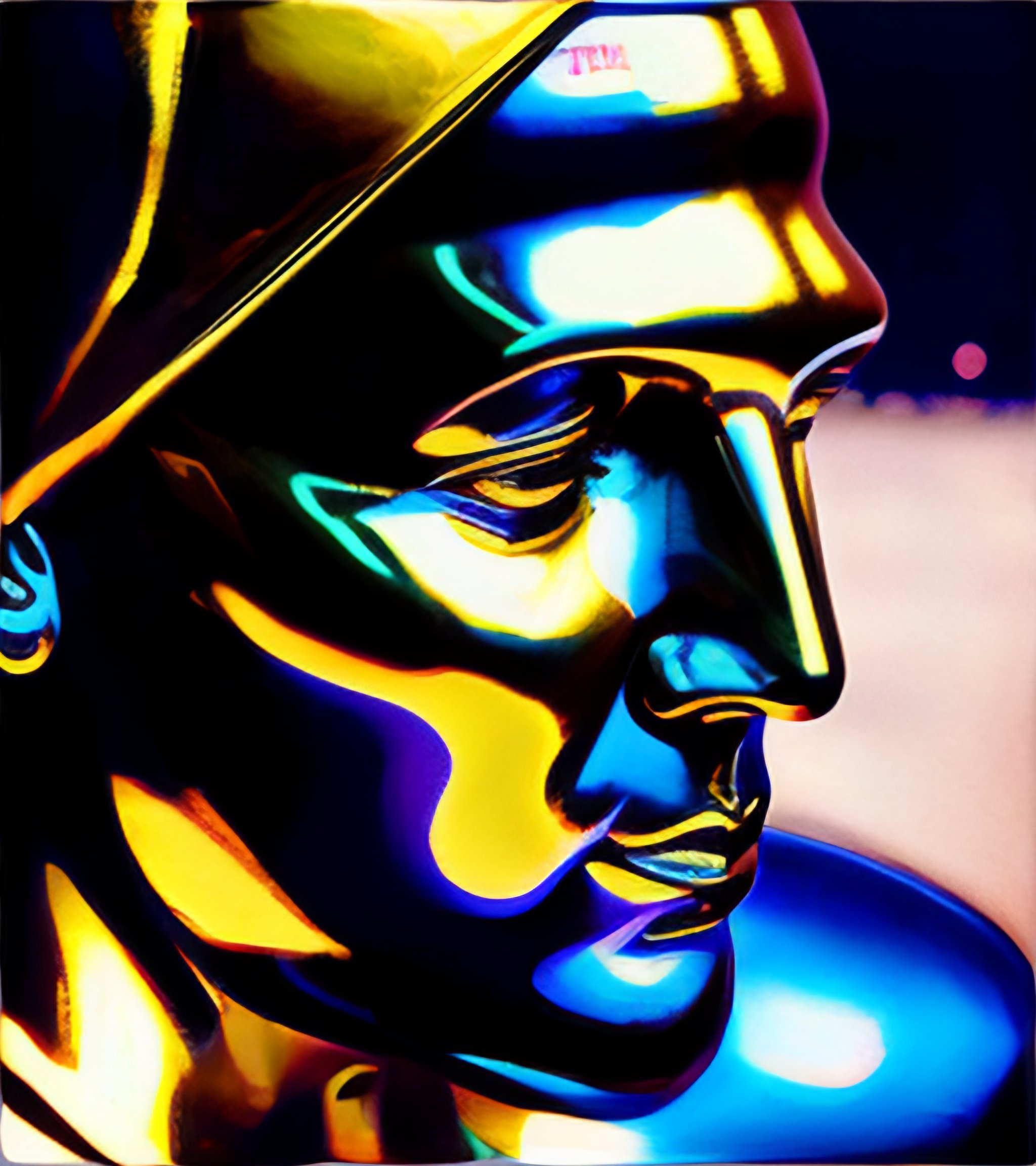 Lexica - Beautiful gold man with blue finish, XF IQ4, f/1.4, ISO 200, 1 ...