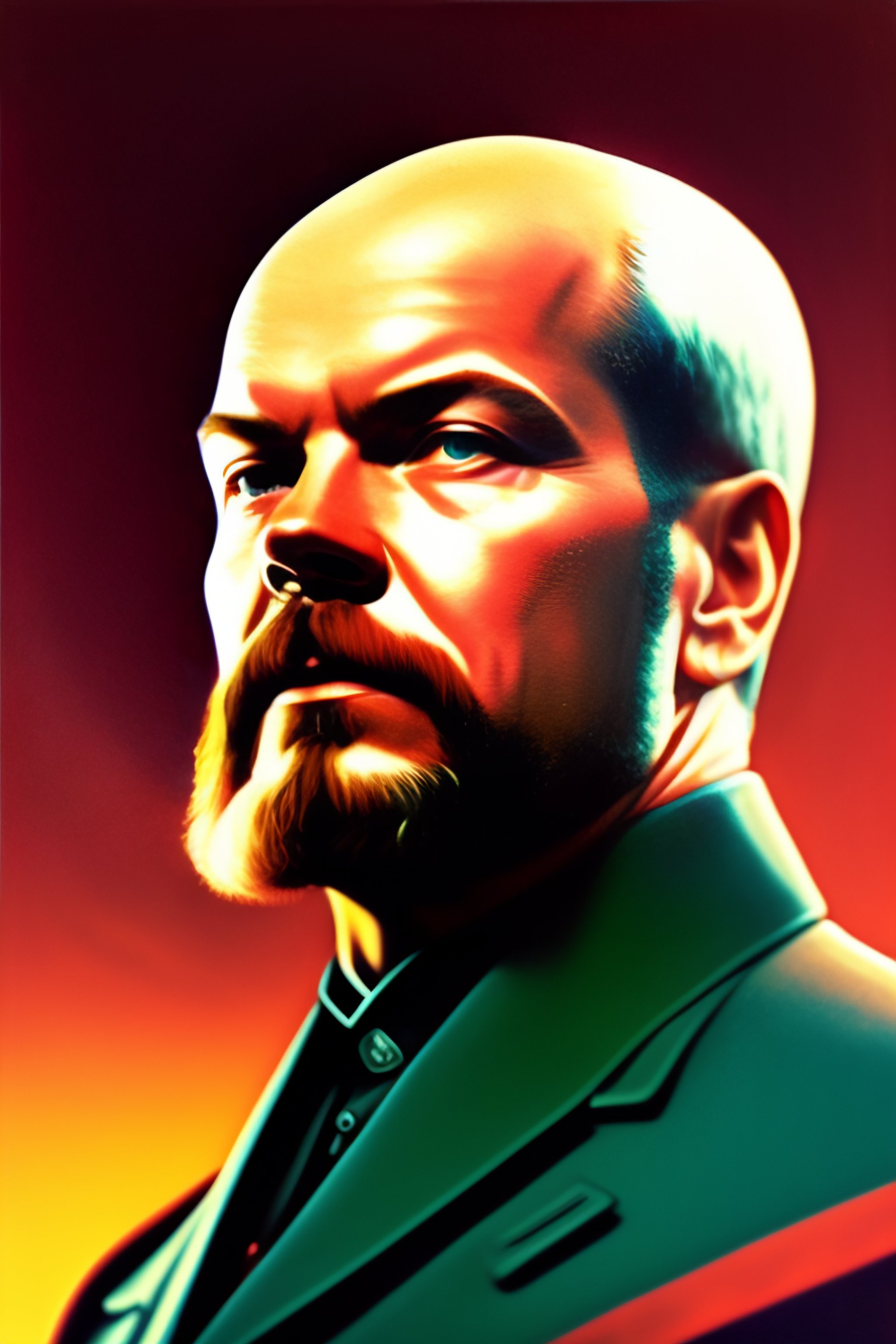 Lexica - Soviet retro futurism. Portrait of Vladimir Lenin