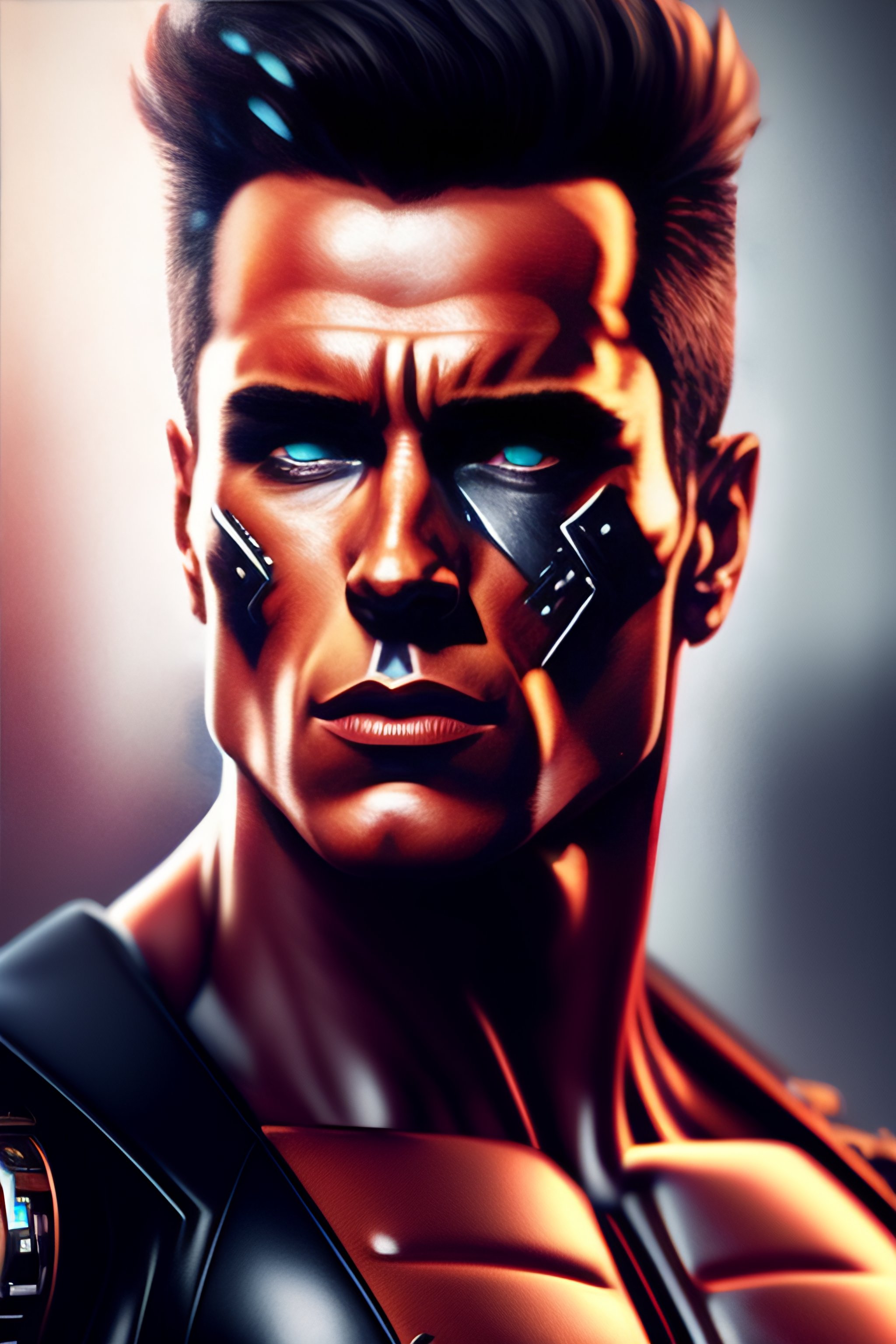 Lexica - Terminator half man half machine realistic