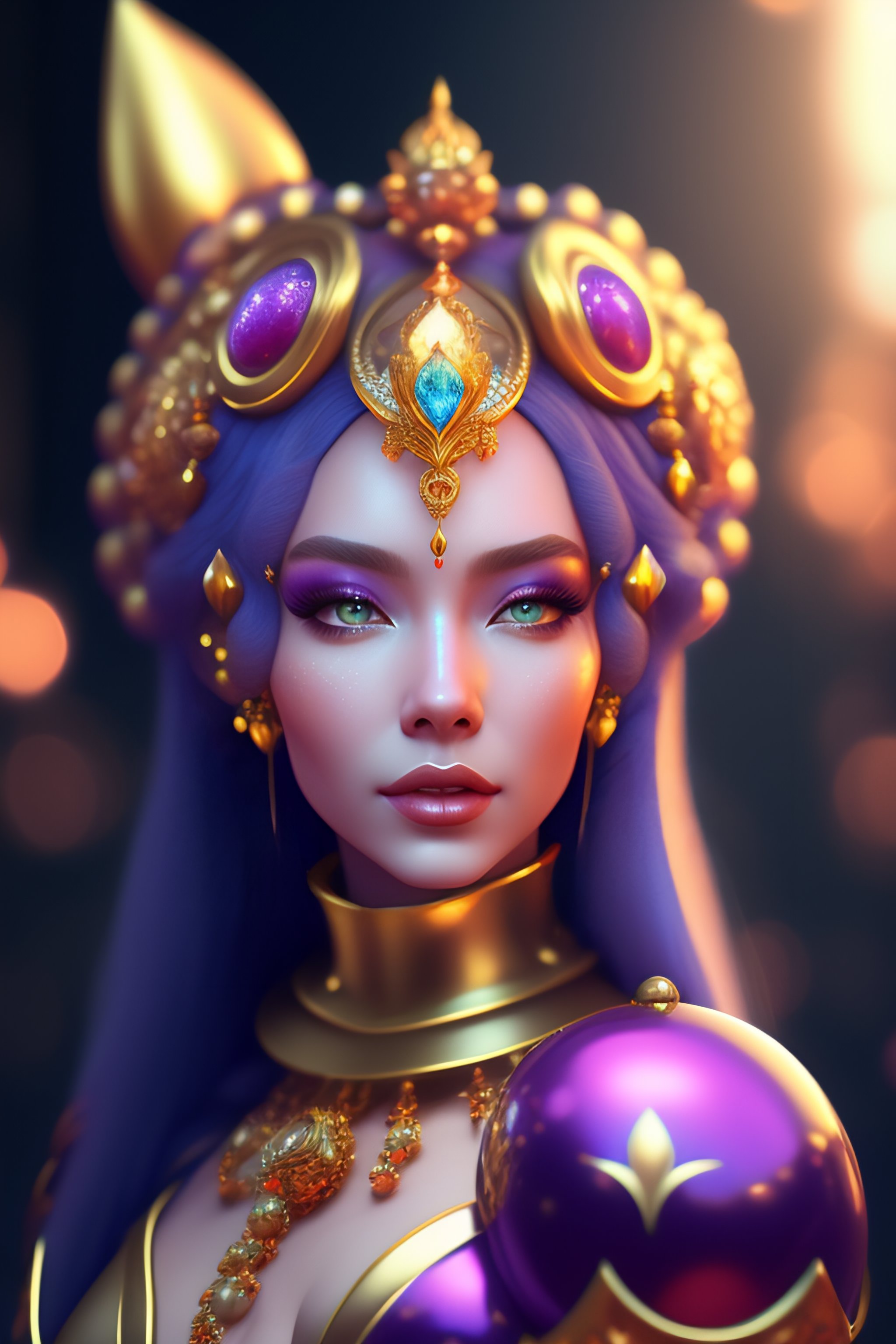 Lexica - An alien cosmic queen with cosmic elements. In a happy world ...