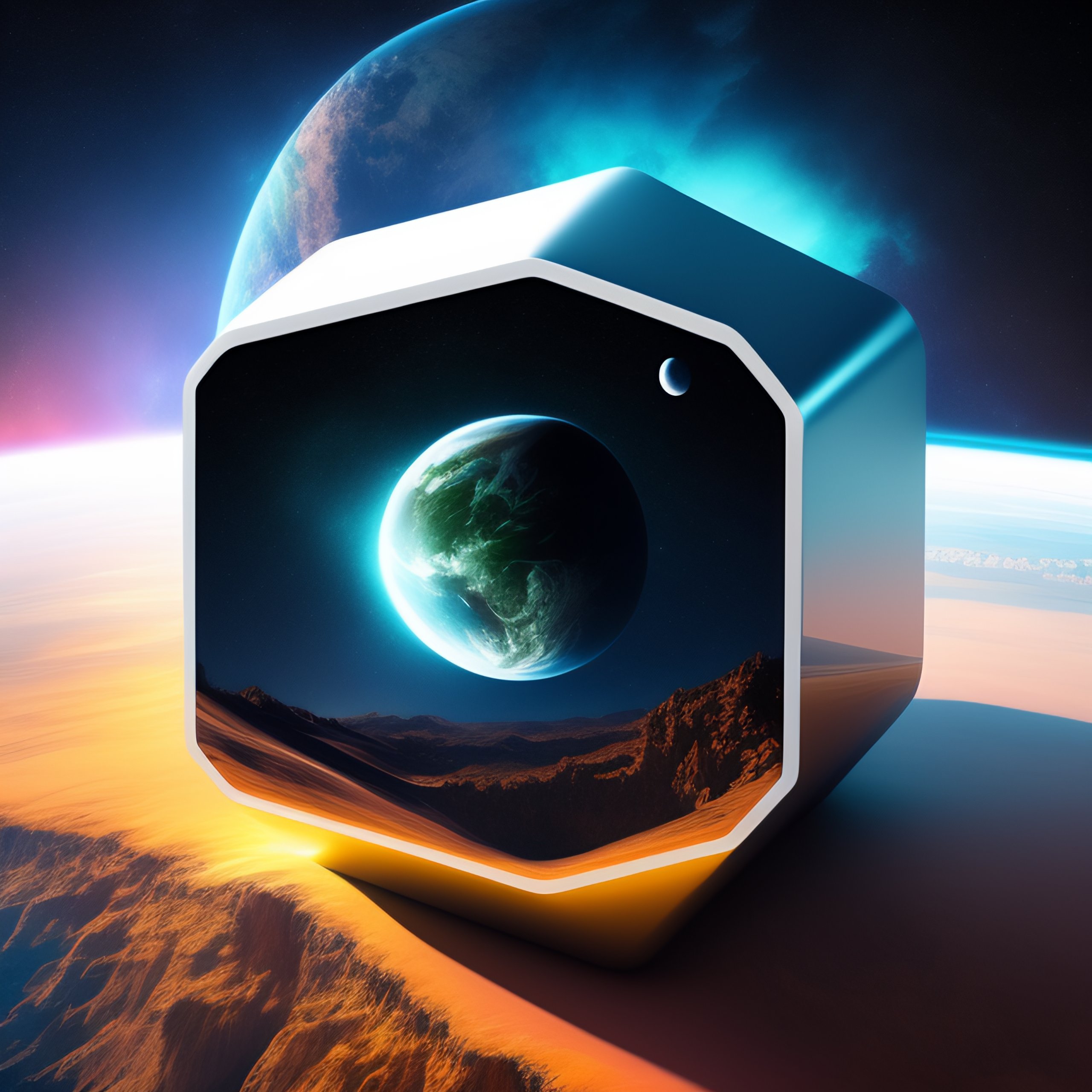 Lexica - Cubic Earth in space. Earth in the form of a cube. Photo
