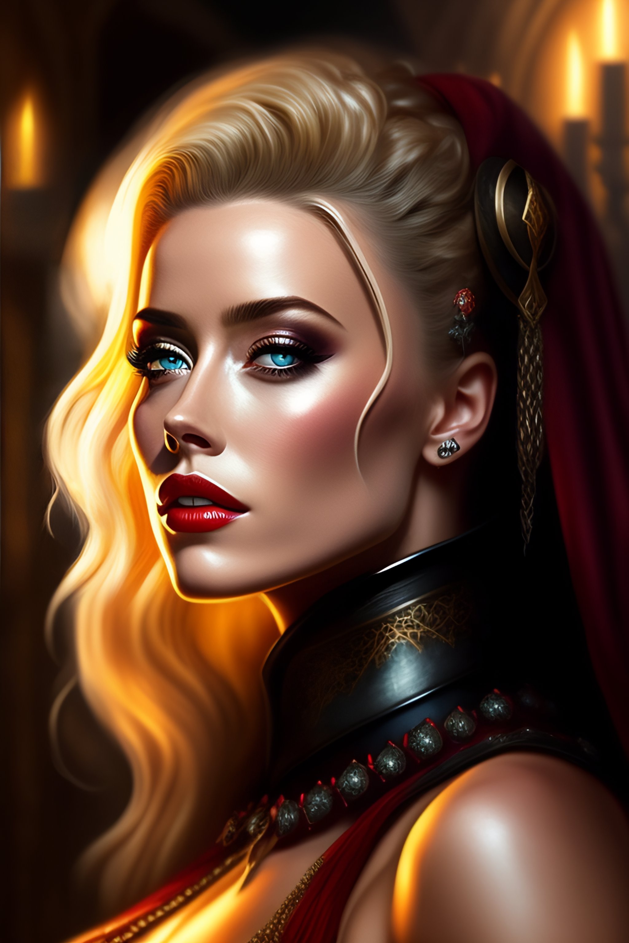 Lexica - Amber Heard like a medieval necromancer, dnd style, fantasy