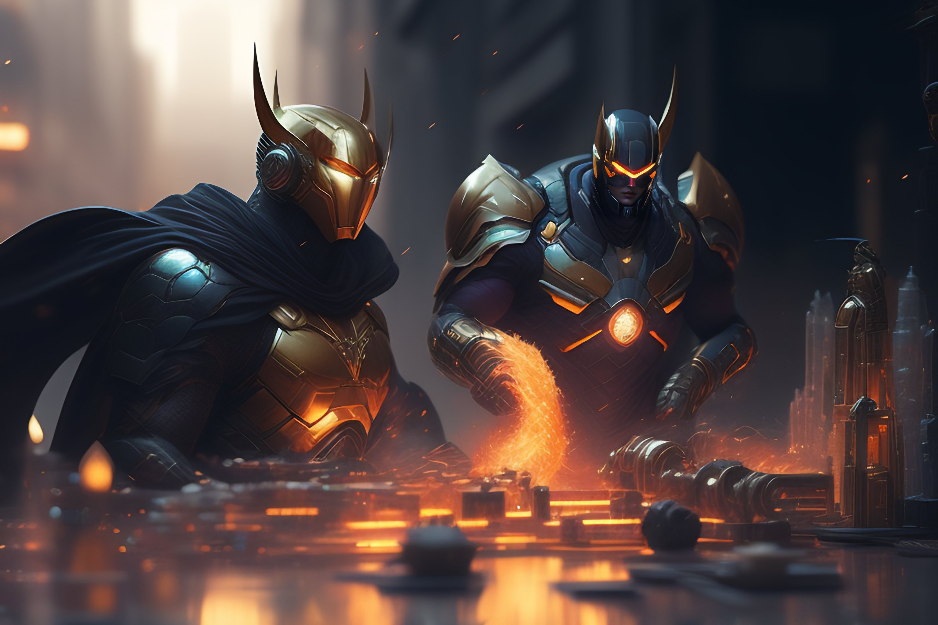 Lexica - Knolling super hero's tech, art by greg rutkowski