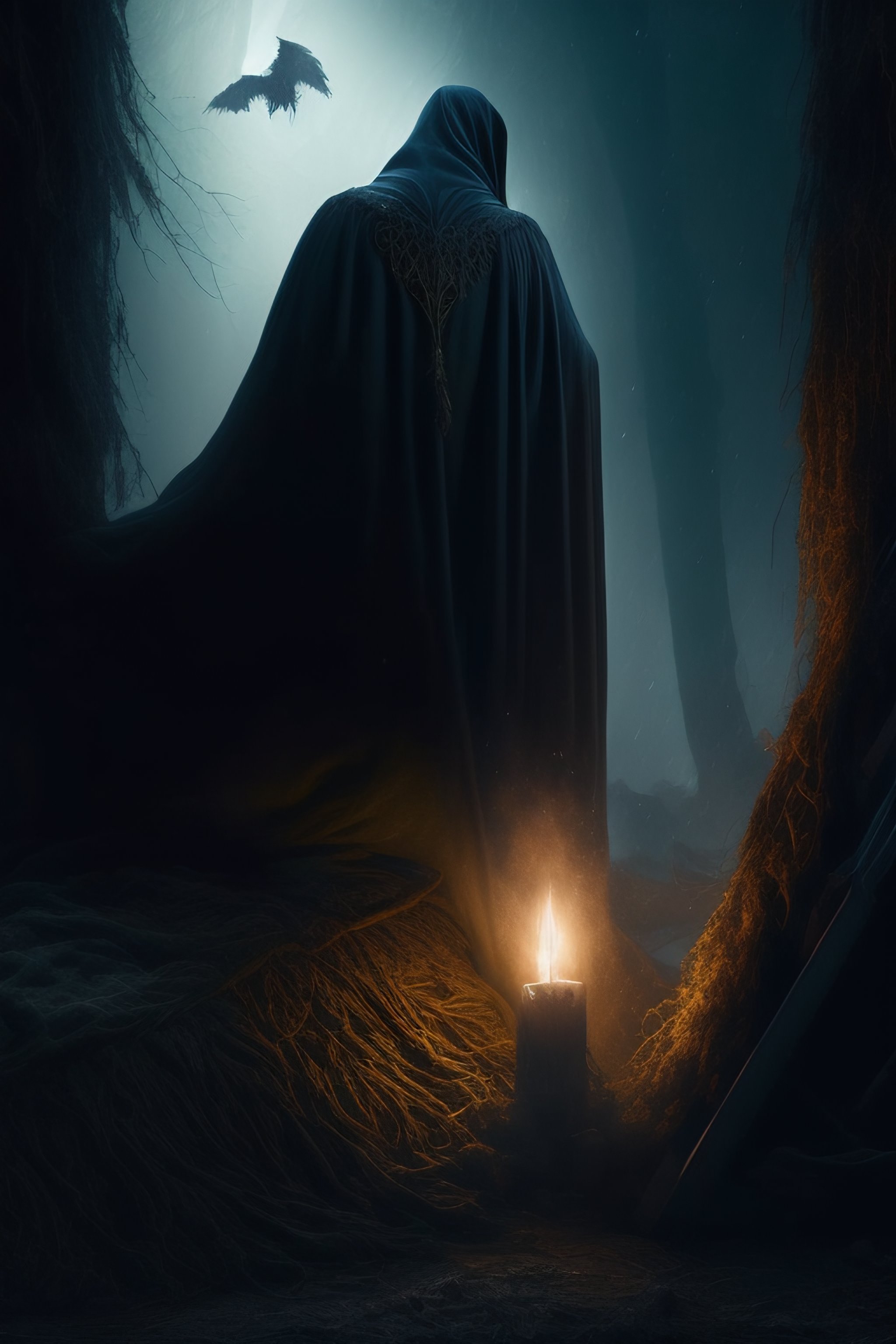 Lexica - Portrait of a scary dementor from Harry Potter, above a pile ...