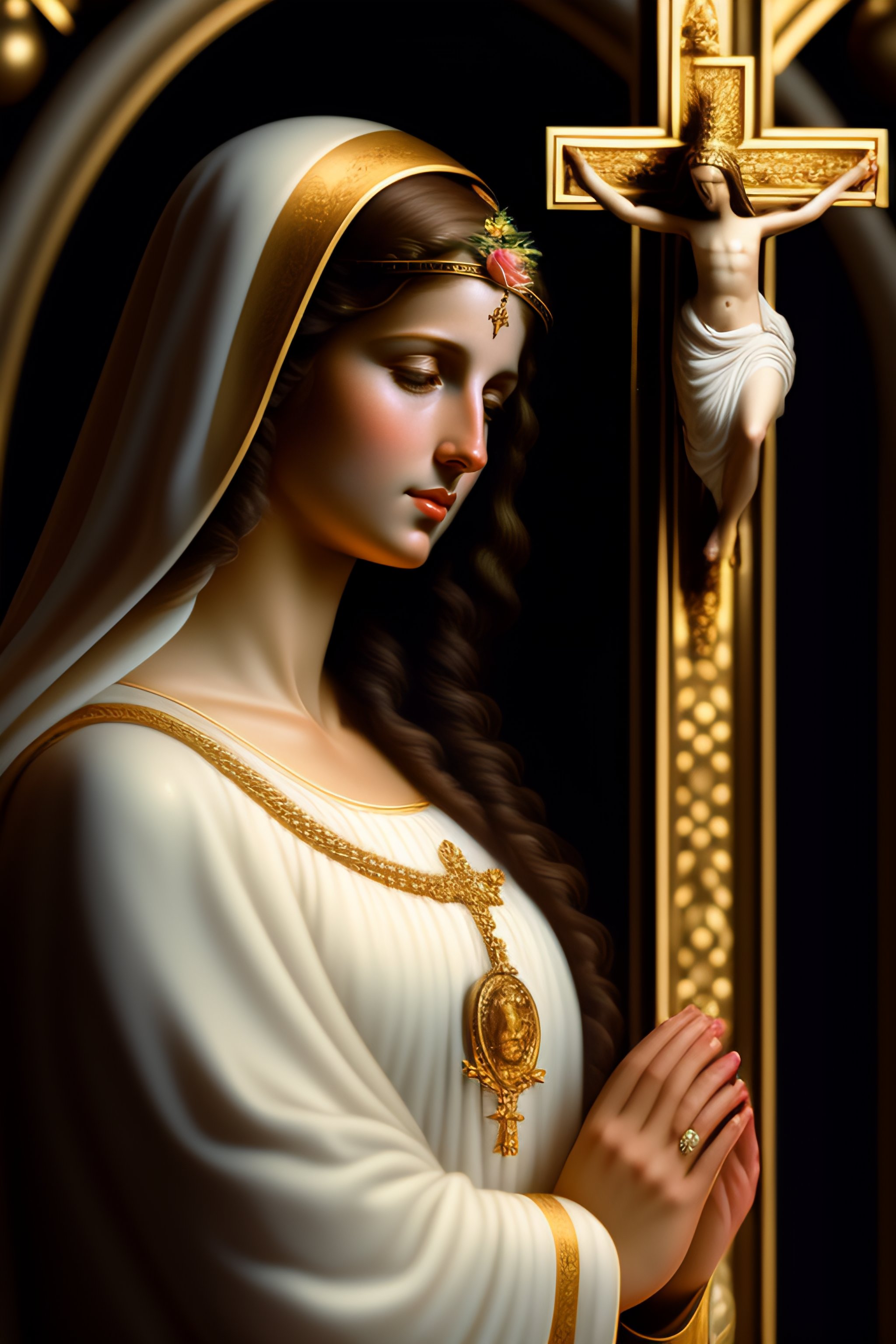 Lexica - Um retrato de corpo inteiro de virgin mary mother of Jesus ...