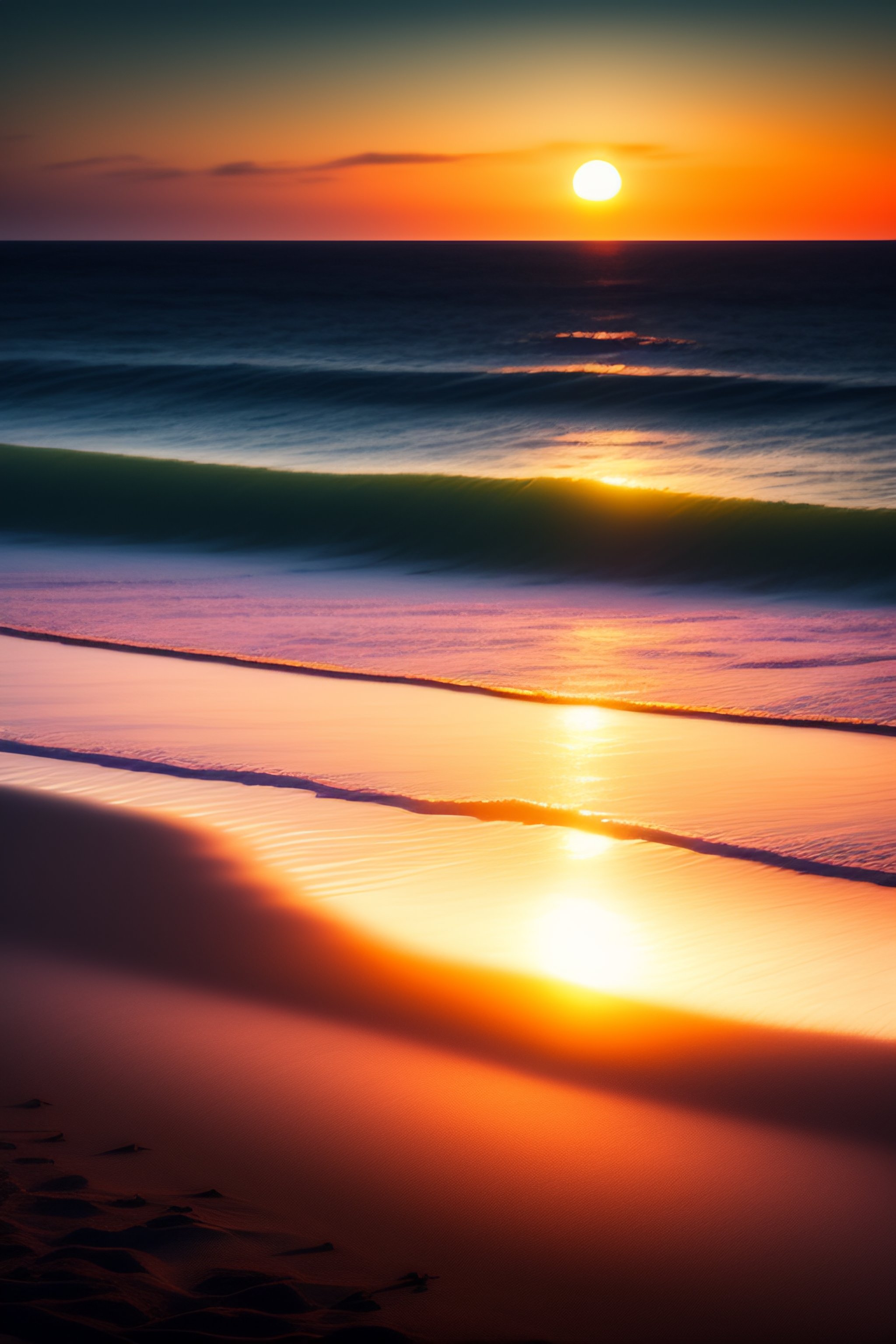 Lexica - Ultra realistic photo of a sunset in a beach