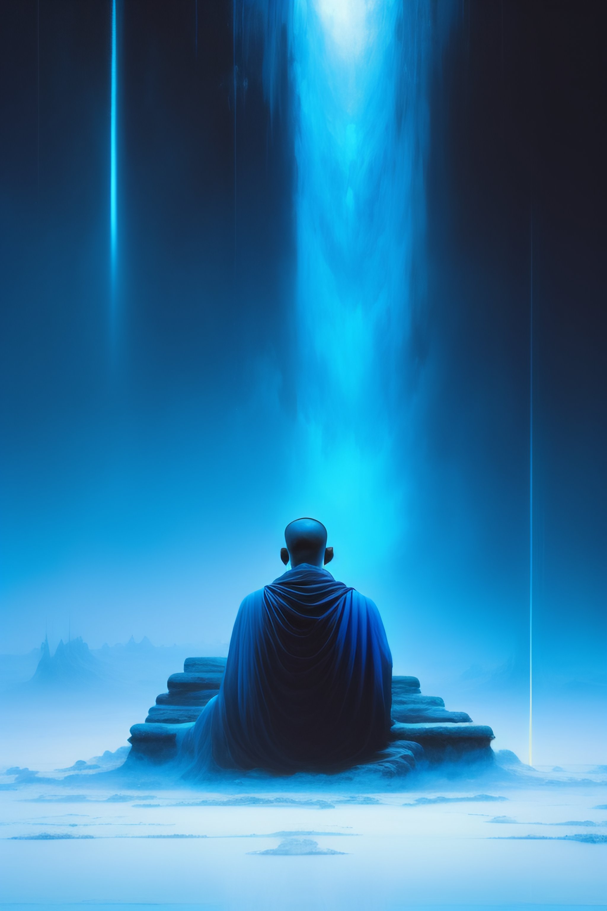 Lexica - A monk god meditating in a empty void, fantasy, trending on ...