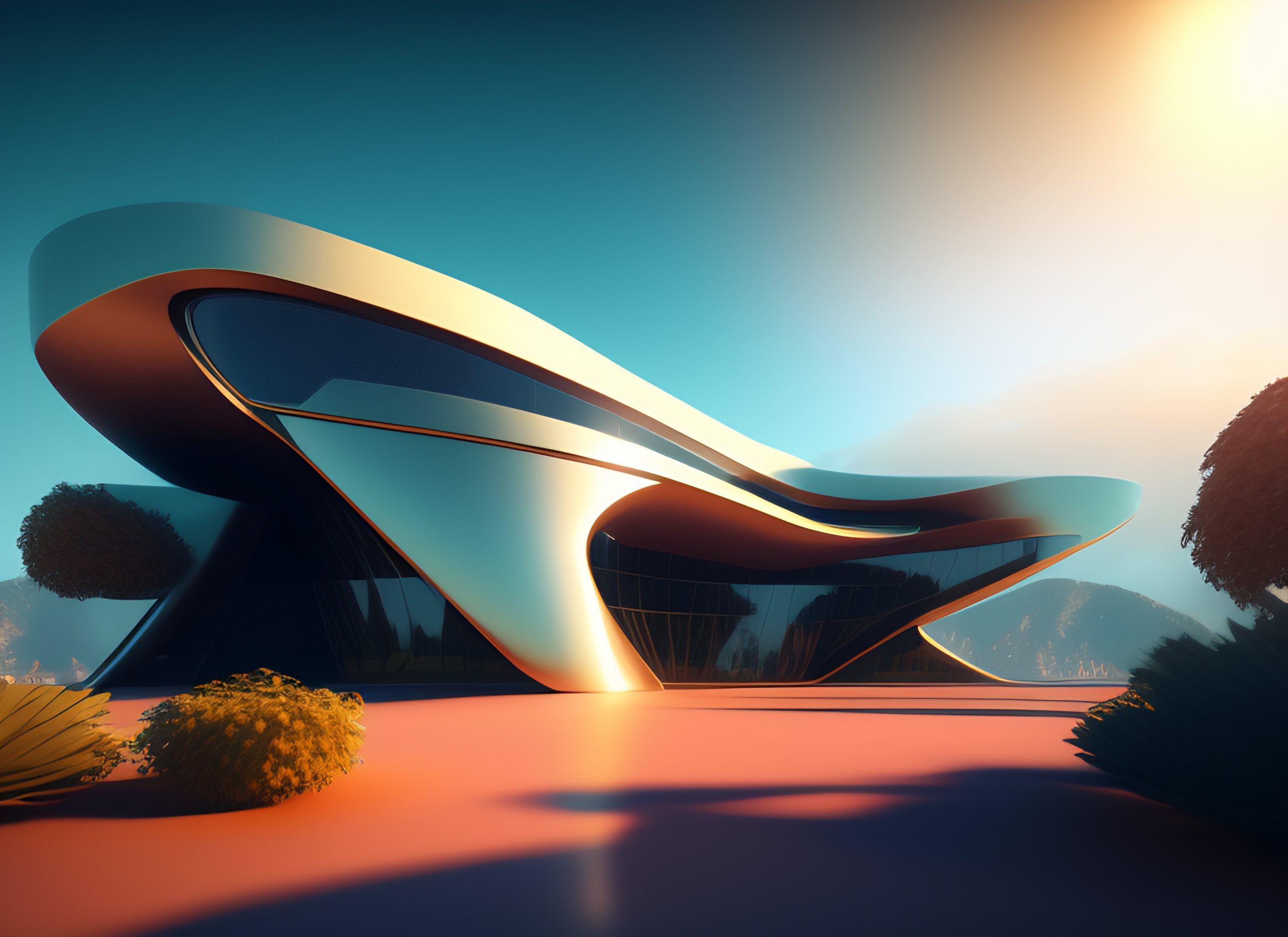 Lexica - Highly detailed futuristic architecture by Zaha Hadid and le ...