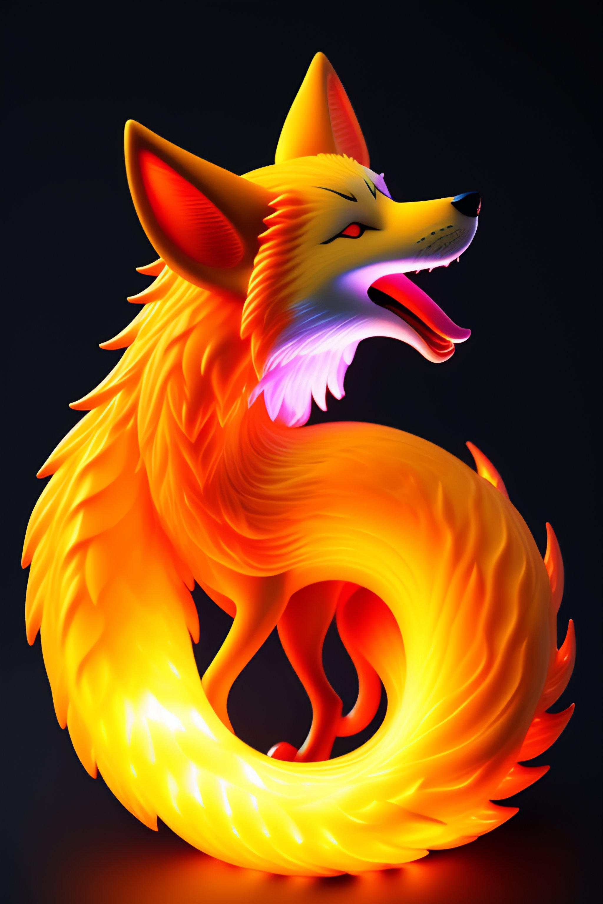 Lexica - Nine tailed fox with sprite aura