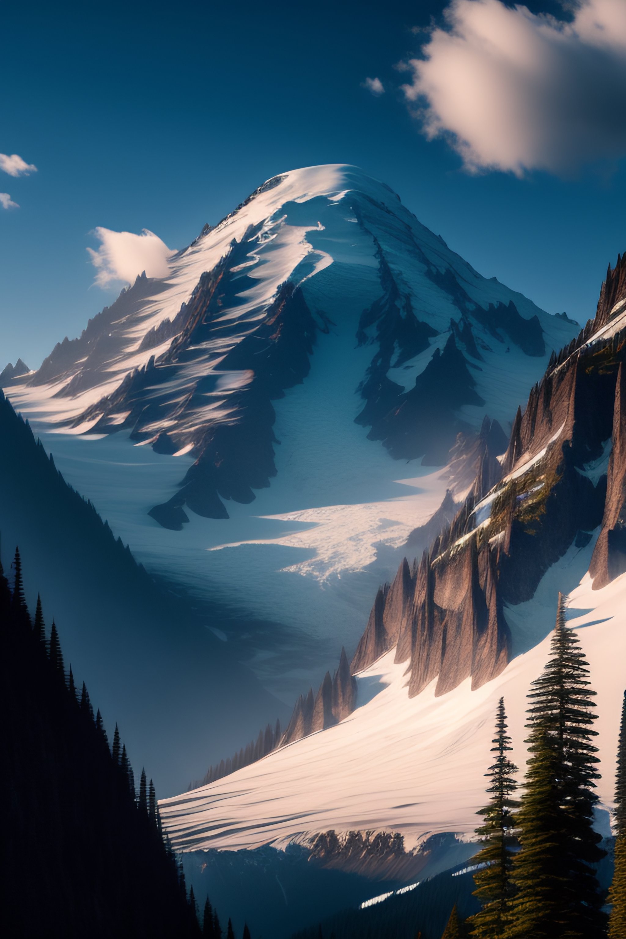 Lexica - A beautiful and highly detailed matte painting of mount ...