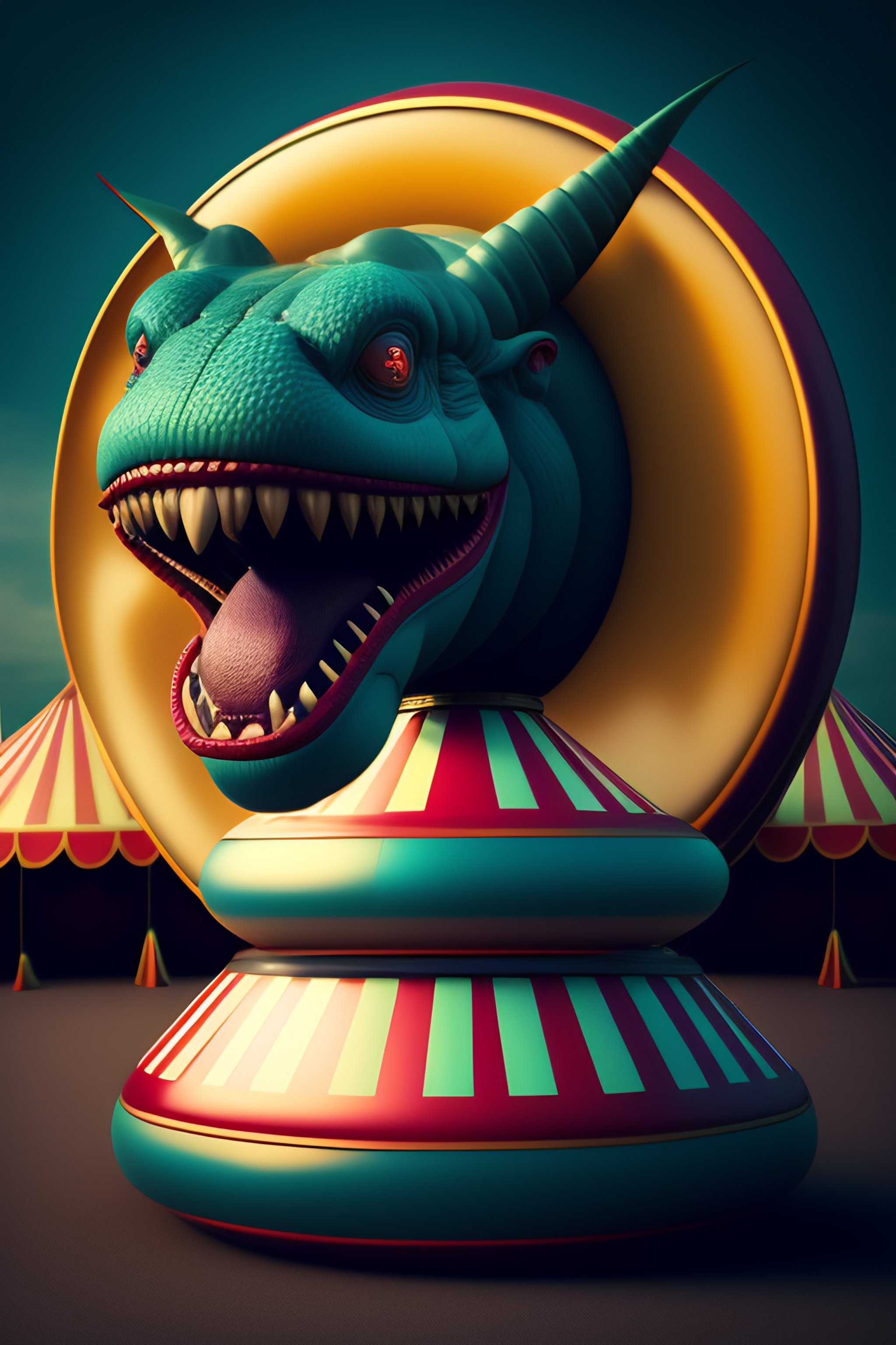 Lexica - Circus vintage ,monster,alien ,CGI,C4D
