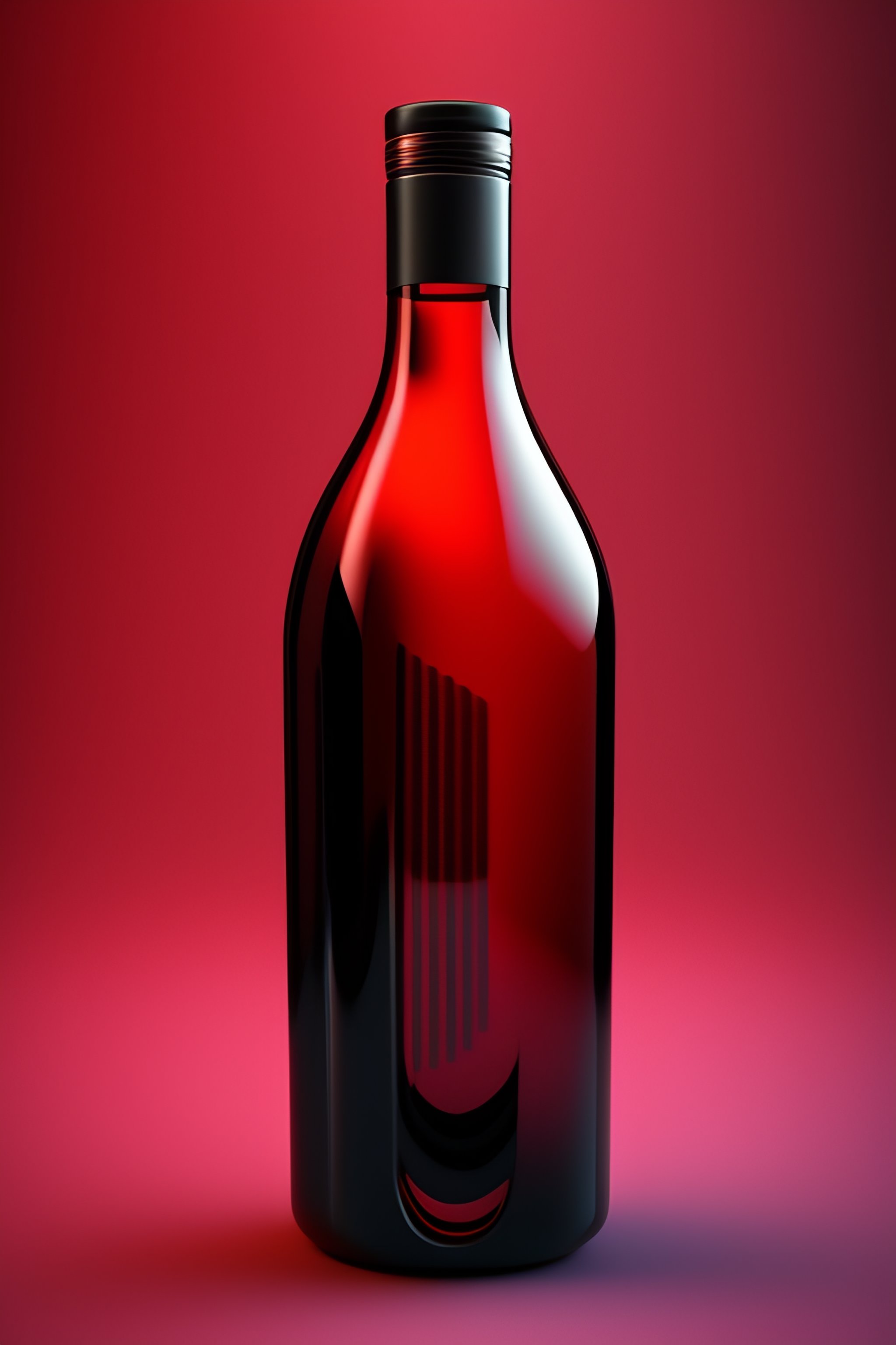 Lexica - Red wine bottle futuristic, grapes dystopian