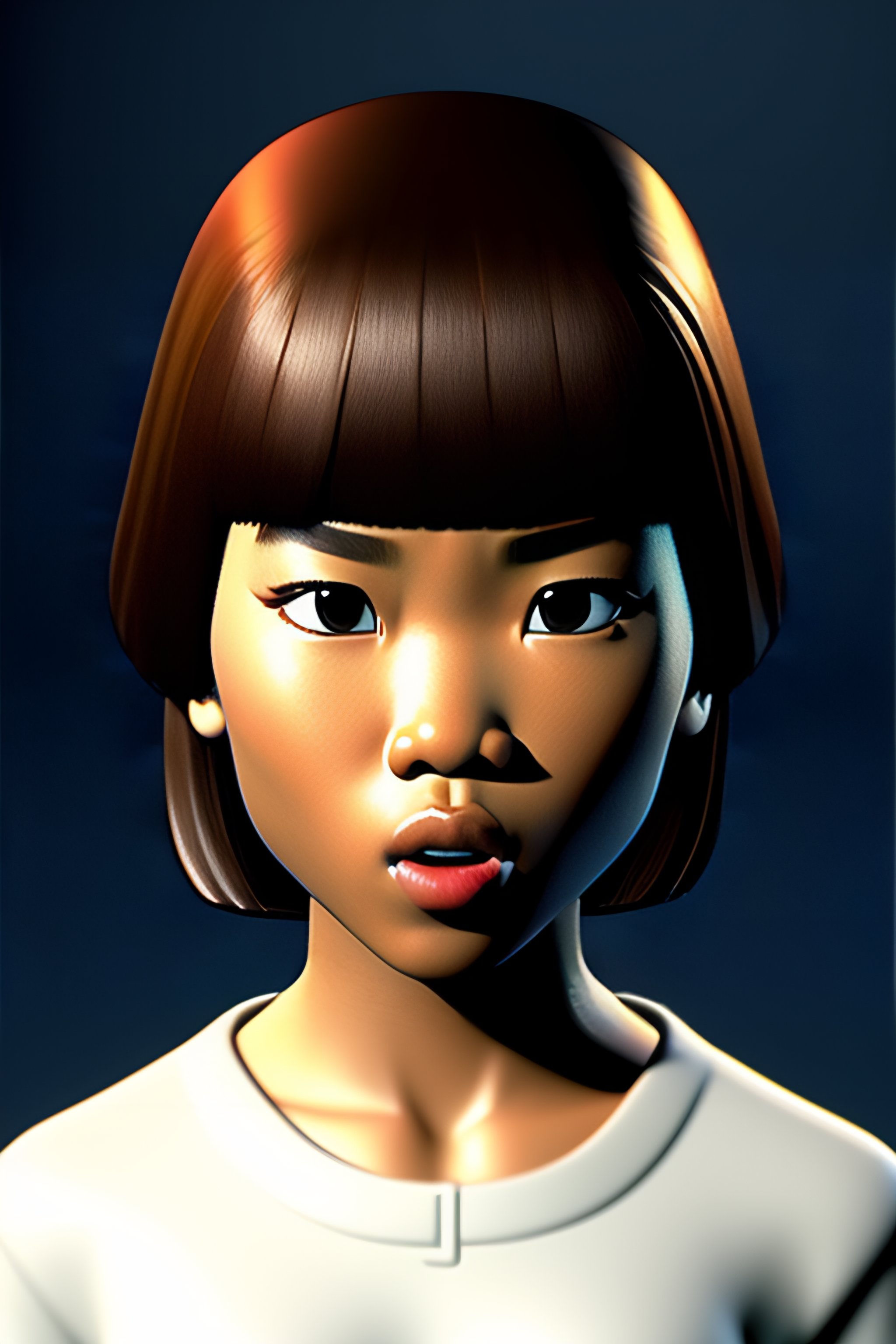 Lexica - Nintendo mii face portrait with mouth slightly open, looking ...