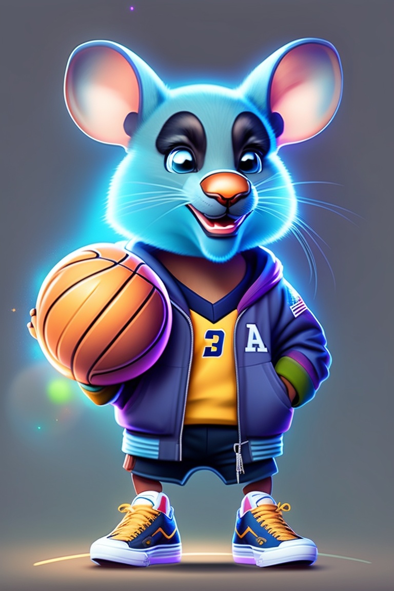 Lexica - A smart mouse with big teeth, wearing hip hop clothes and ...