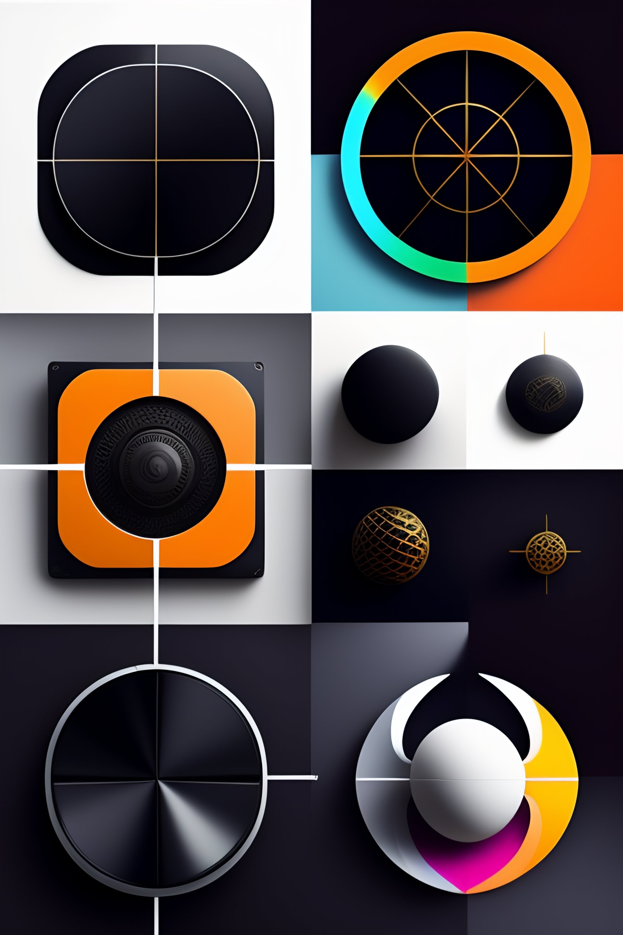 Lexica - Collage geometric composition abstract darkness lizard serpent ...