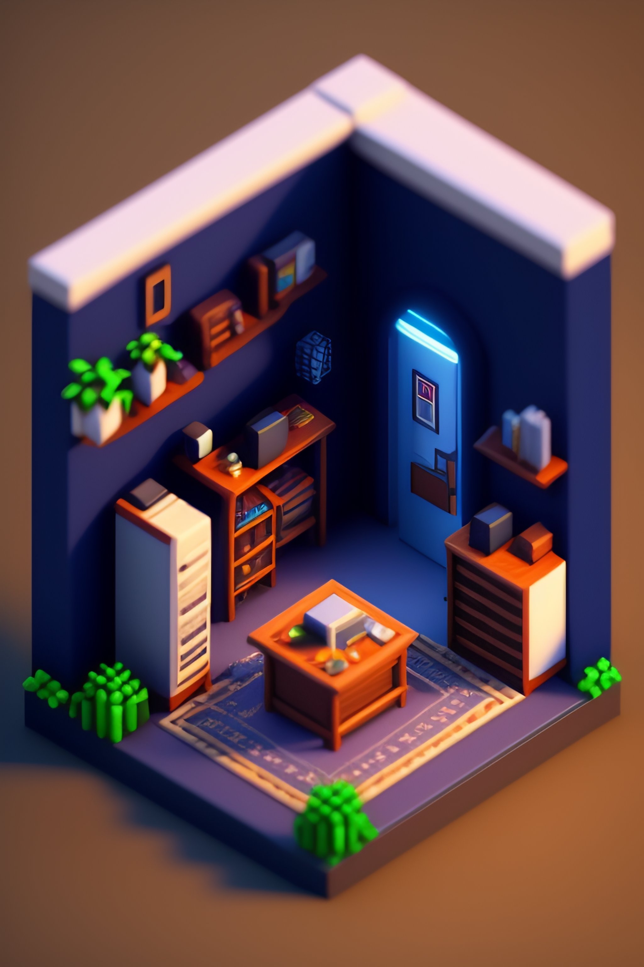 Lexica - Detailed isometric programmer's office, pixel art, unreal ...