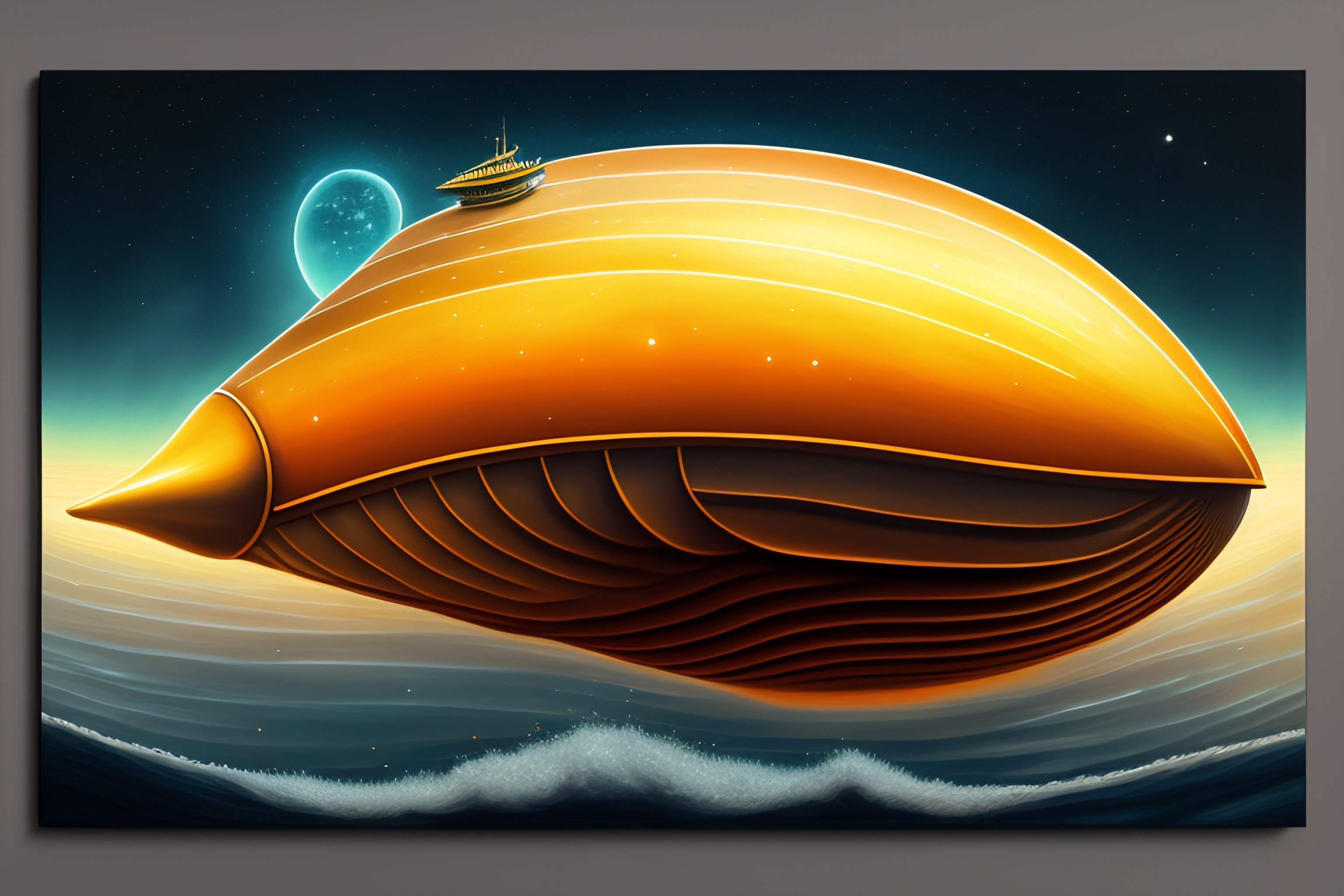 Lexica - Nautilus sea shell spaceship, digital painting