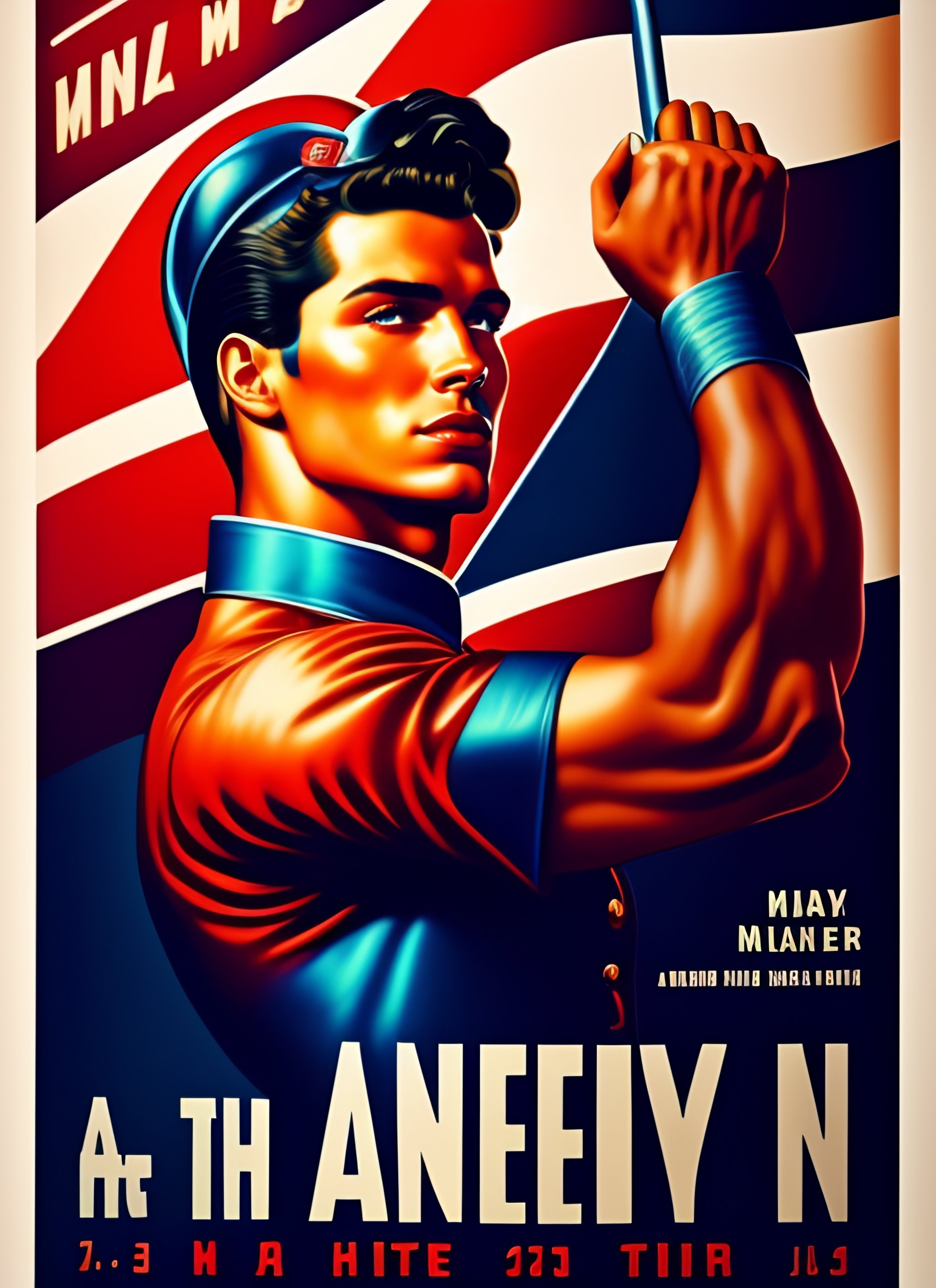 Lexica - A male young man the riveter "We can do it !" poster by John ...