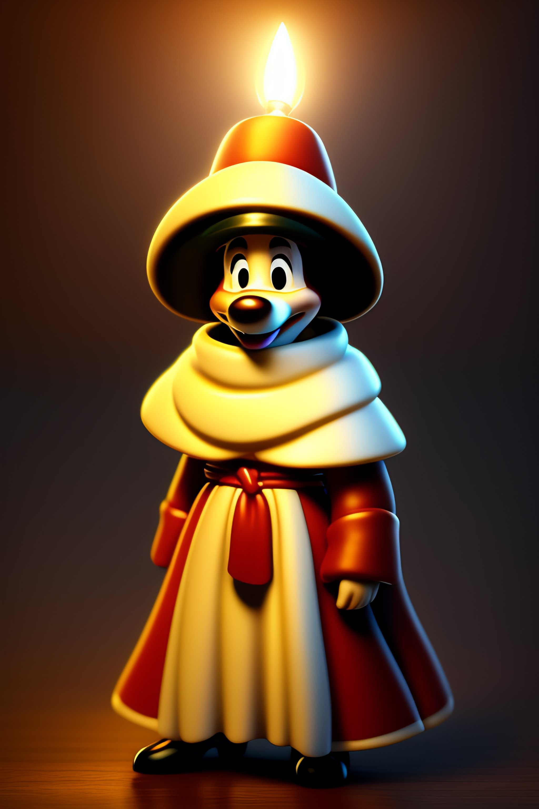 Lexica - Goofy dressed as a nun, warm lighting