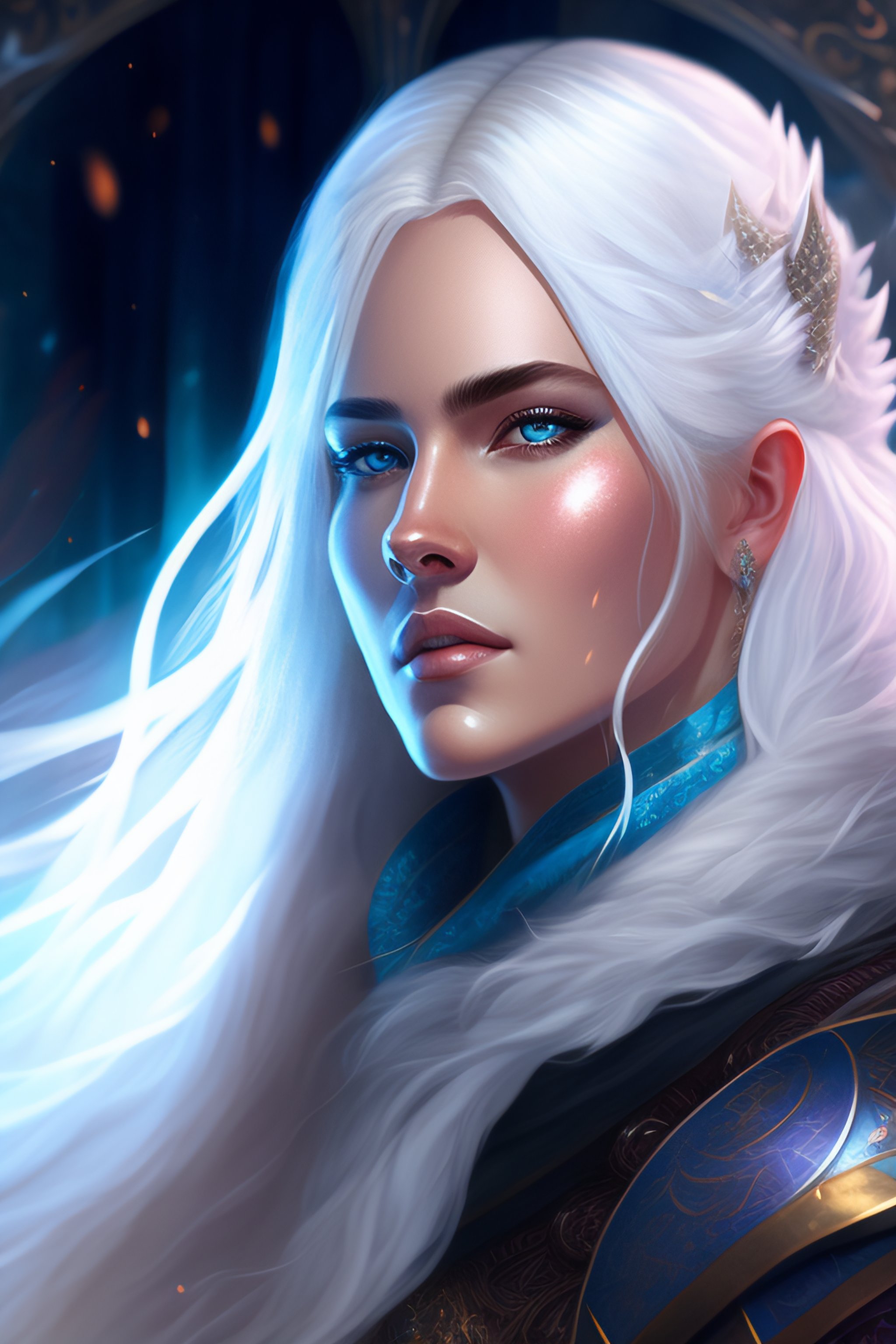 Lexica - Full body portrait of king of ice, regal, platinum blonde ...