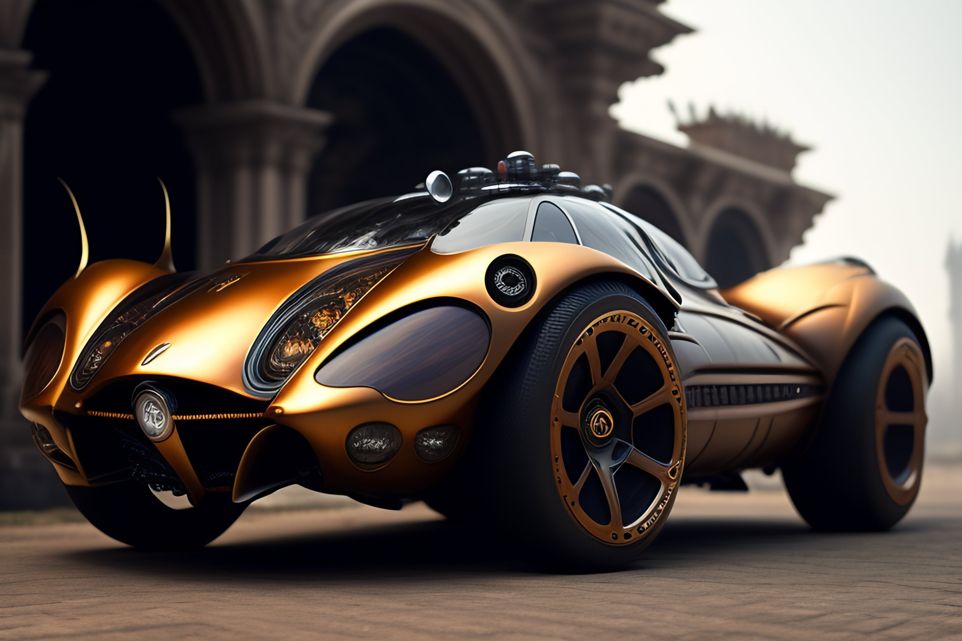 Lexica - Biomechanical steampunk batmobile reminiscent of fast ...