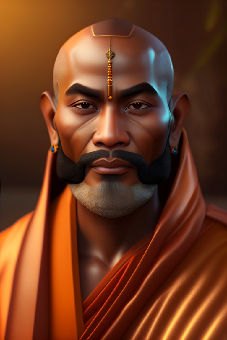 Lexica - A 45 years old India in Buddhist monk clothes face, 8k , realistic