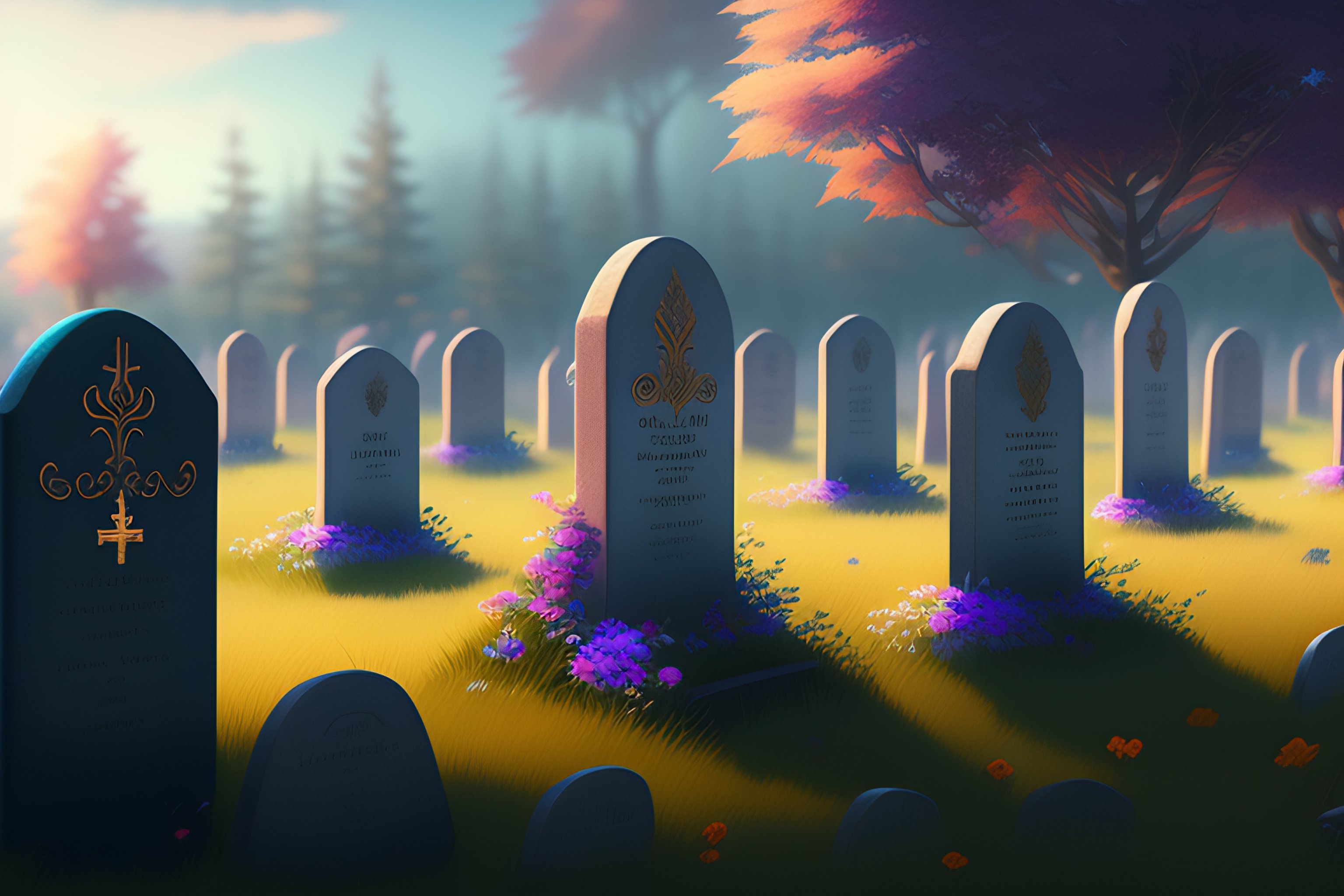 Lexica - Graveyard with basic headstones, canadian, highly detailed ...