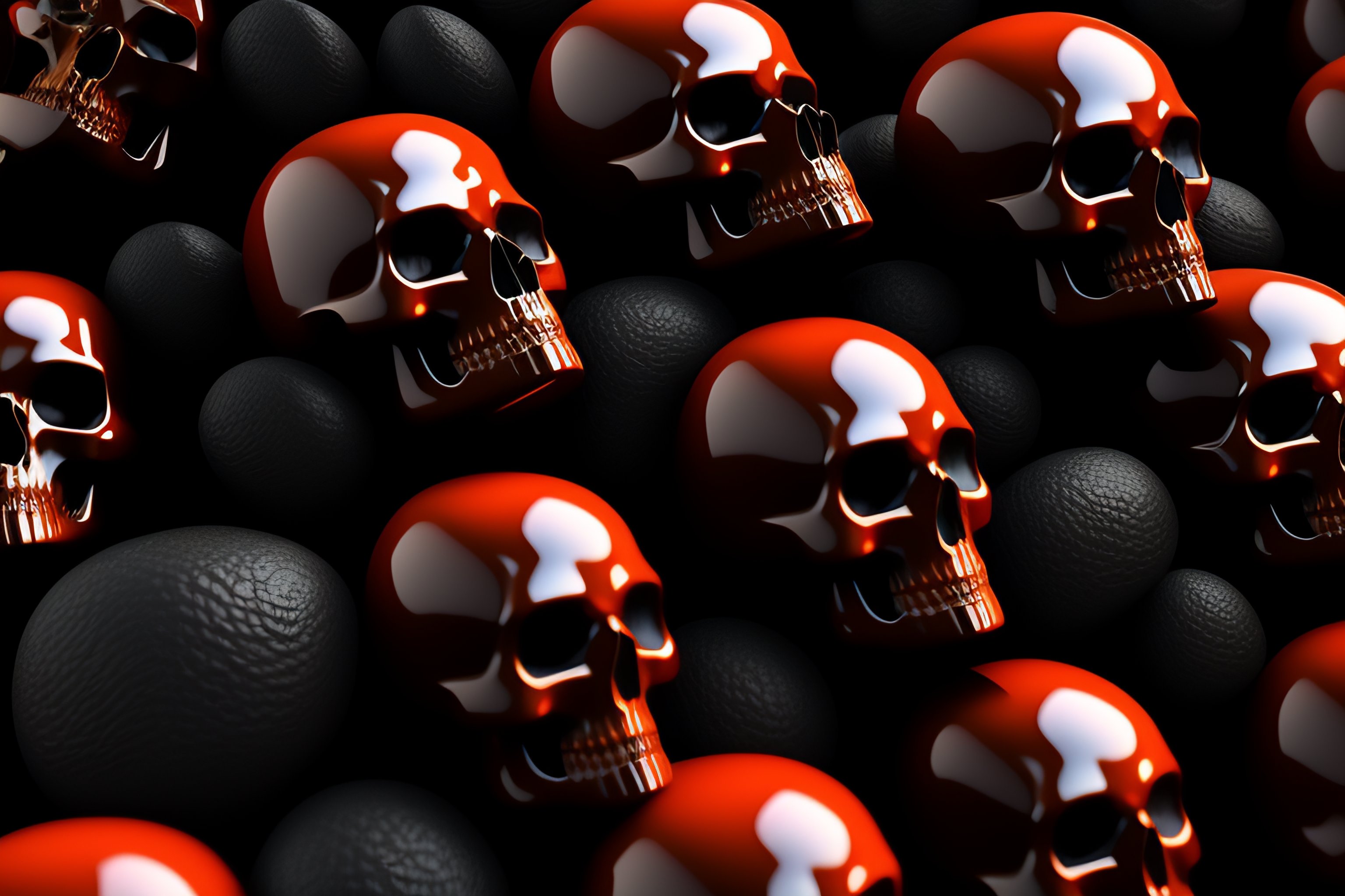 Lexica - Volcanic rock 100 skulls pattern, dark background, unreal ...