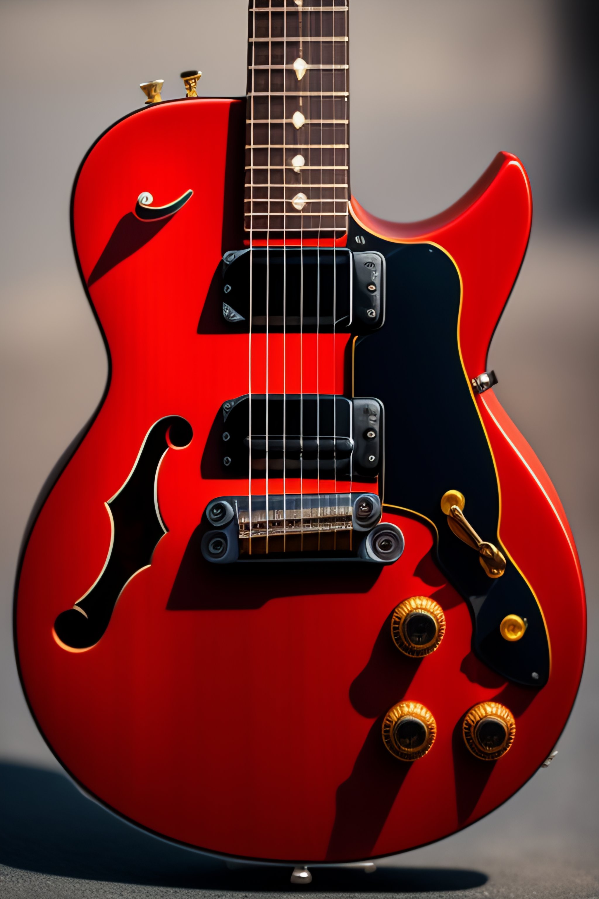 Lexica - Picture of a red gibson guitar which has bullet holes by ...