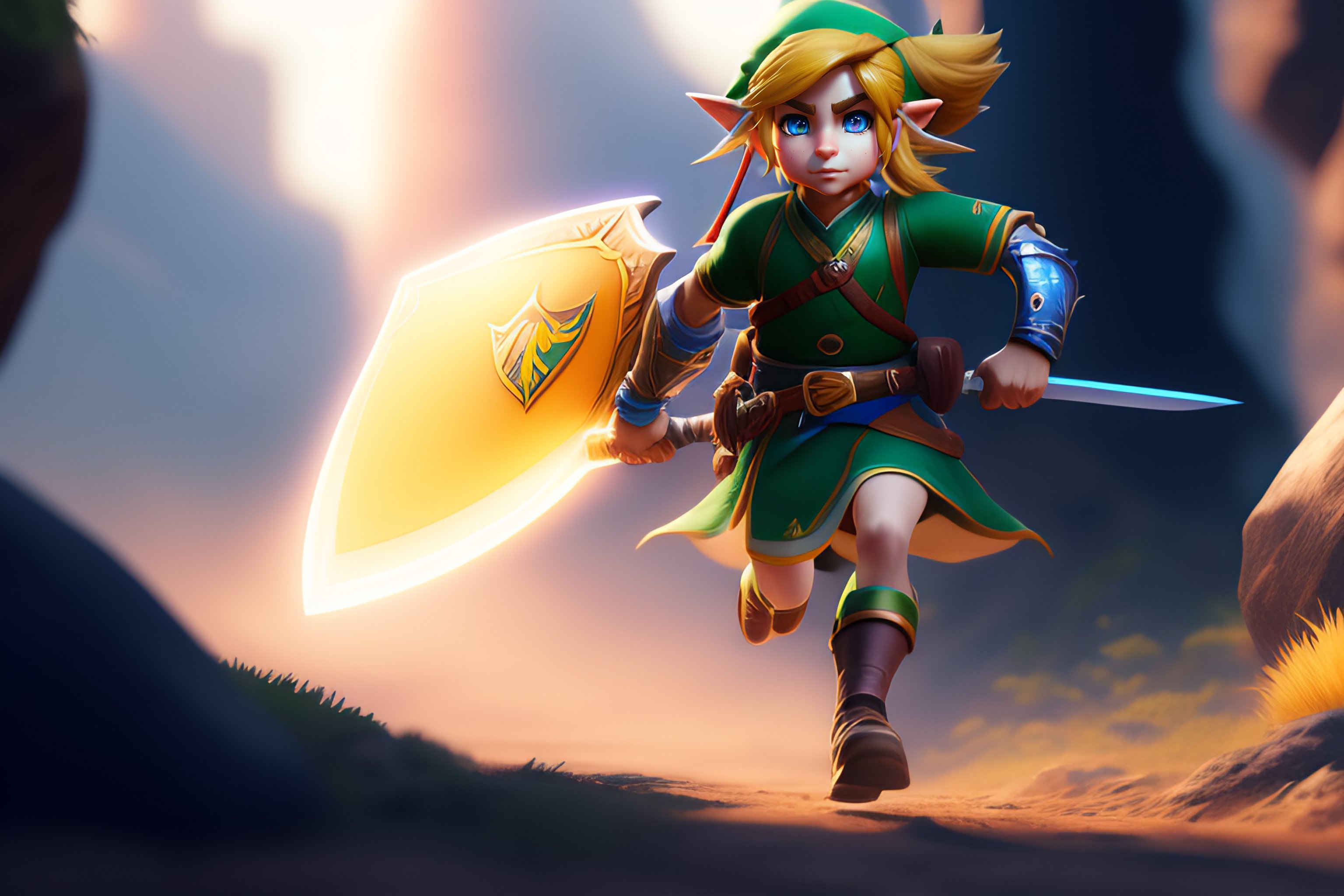 Lexica - Link from Zelda running with Master Sword, made by stanley ...