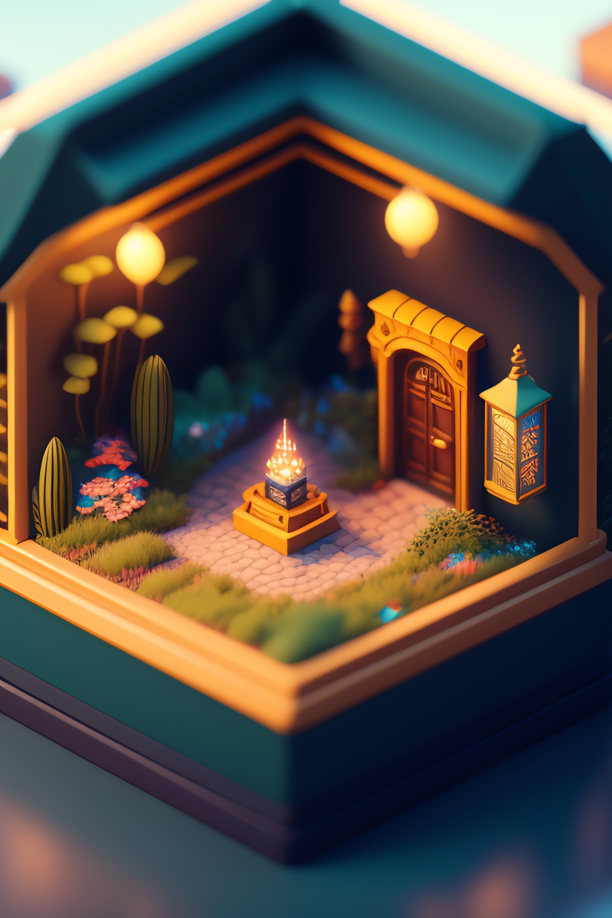 Lexica - Isometric game asset on a plinth, diorama, fantasy, shop ...