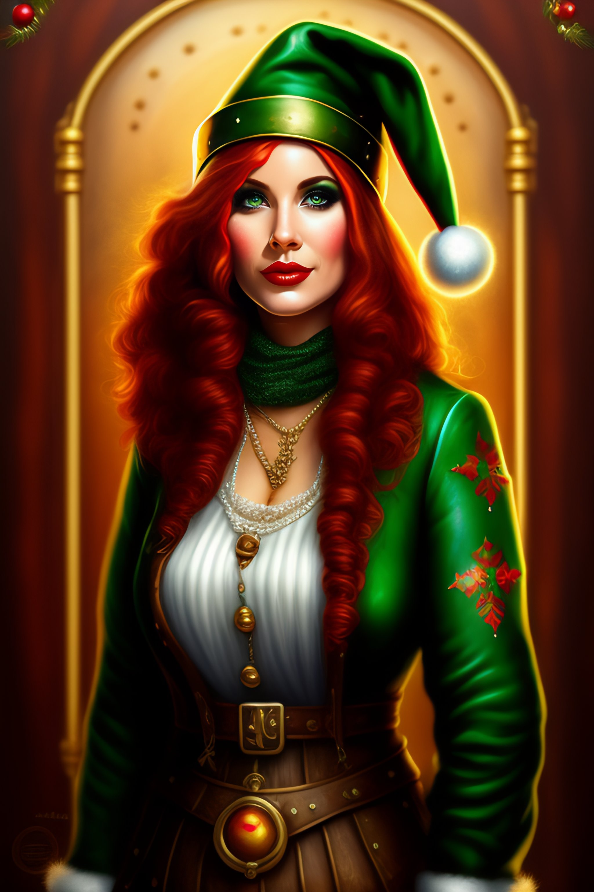 Lexica - Christmas elf, female, tattooed rebel, steam punk, painted ...