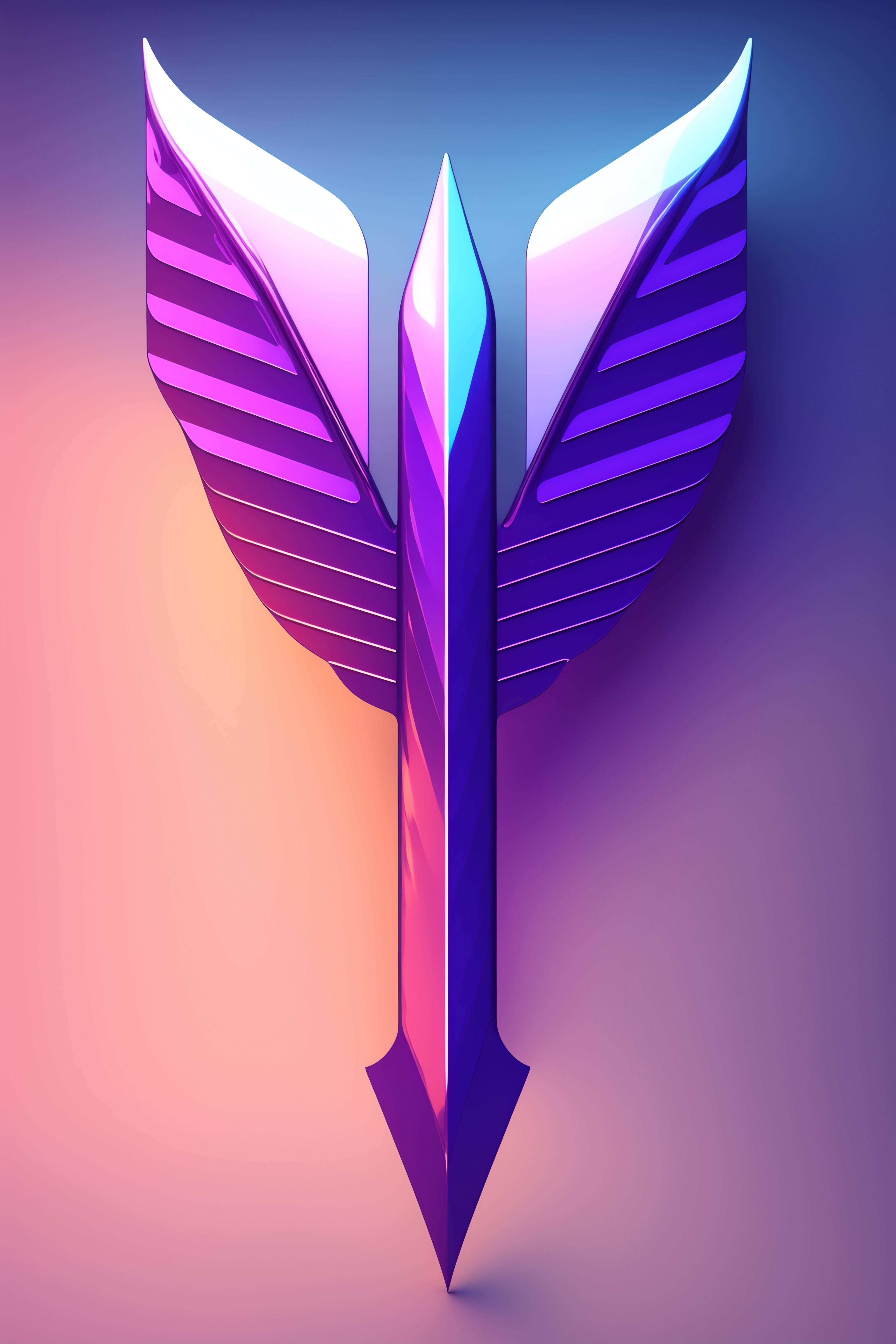Lexica - 3d icon render of a wing, arrow quiver, magic wand, majestic ...