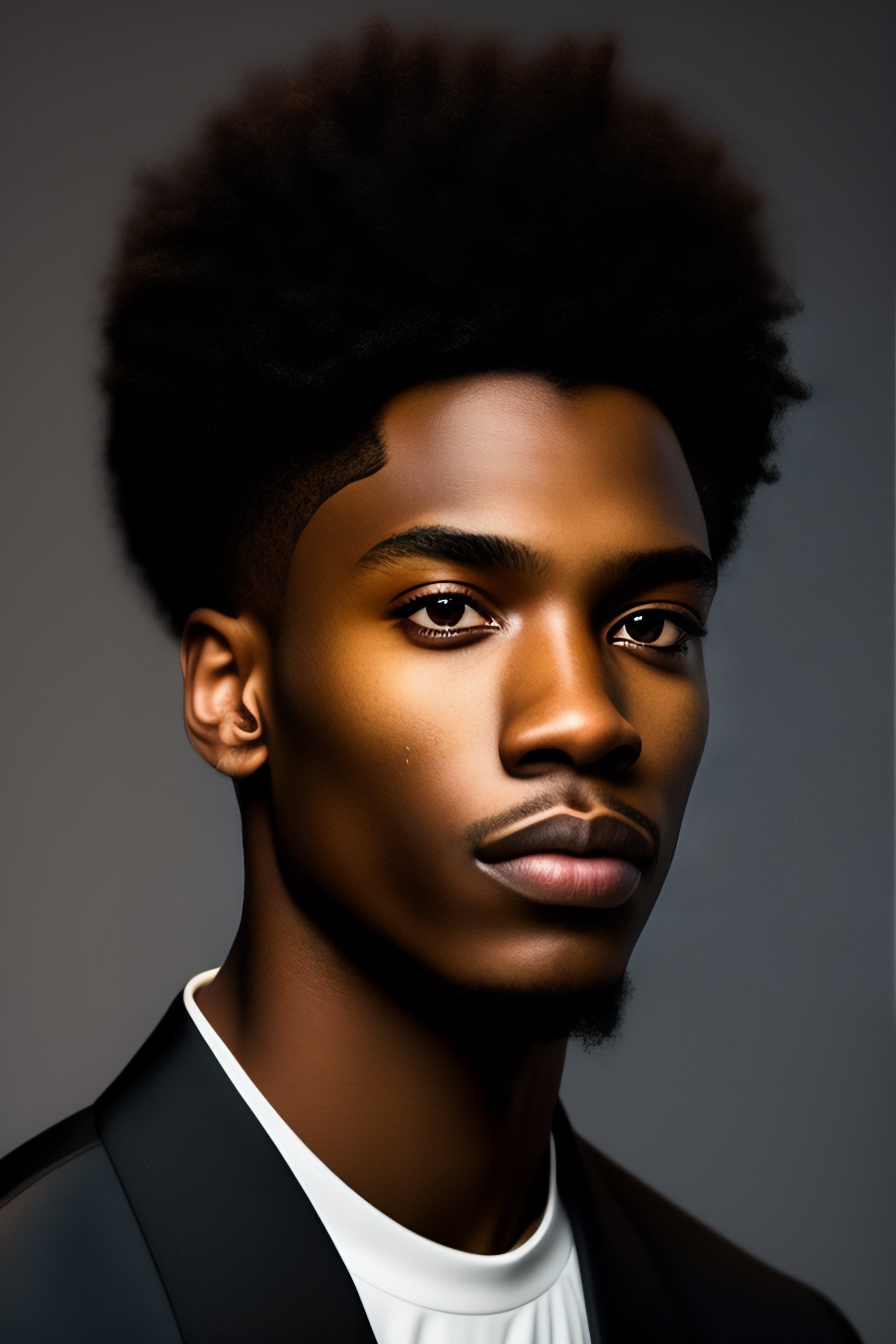 Lexica - A 22 year old black youtube tech reviewer symmetrical portrait ...