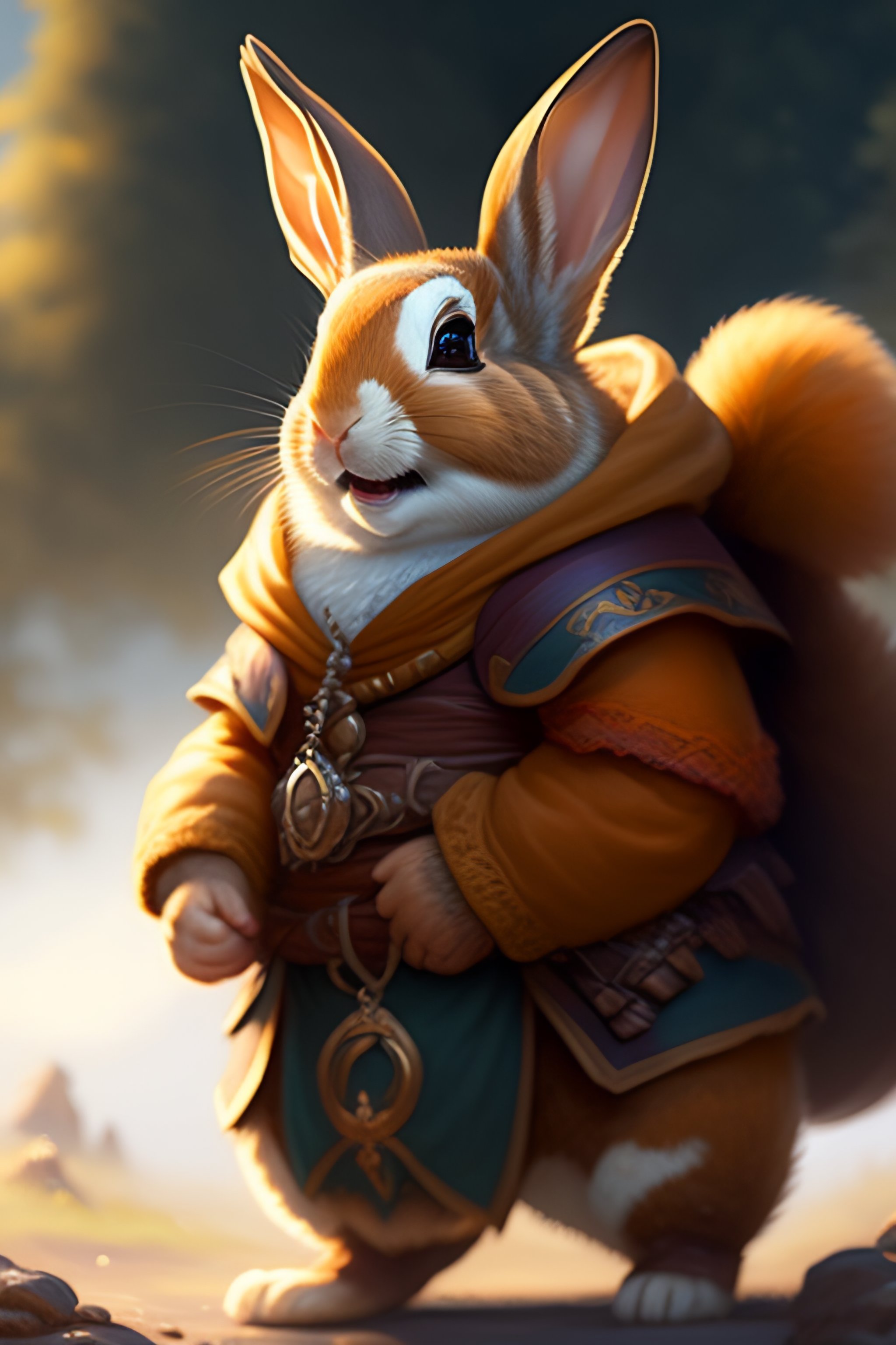 Lexica - A detailed portrait of laughing rabbit giving thumbs up ...