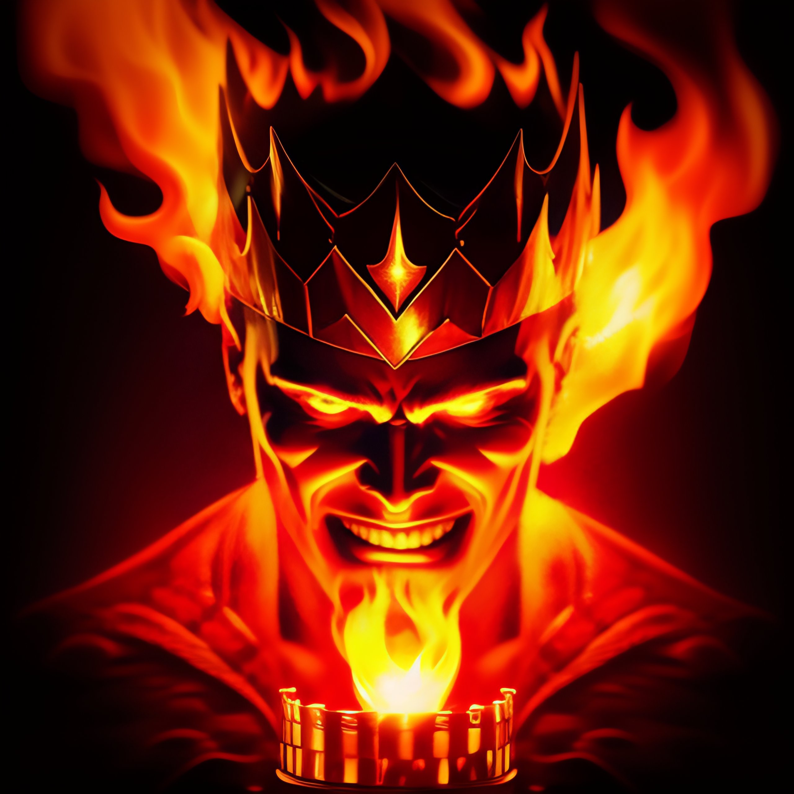 Lexica - Marvel comic style, crown of flames, horror, clown, ambient ...