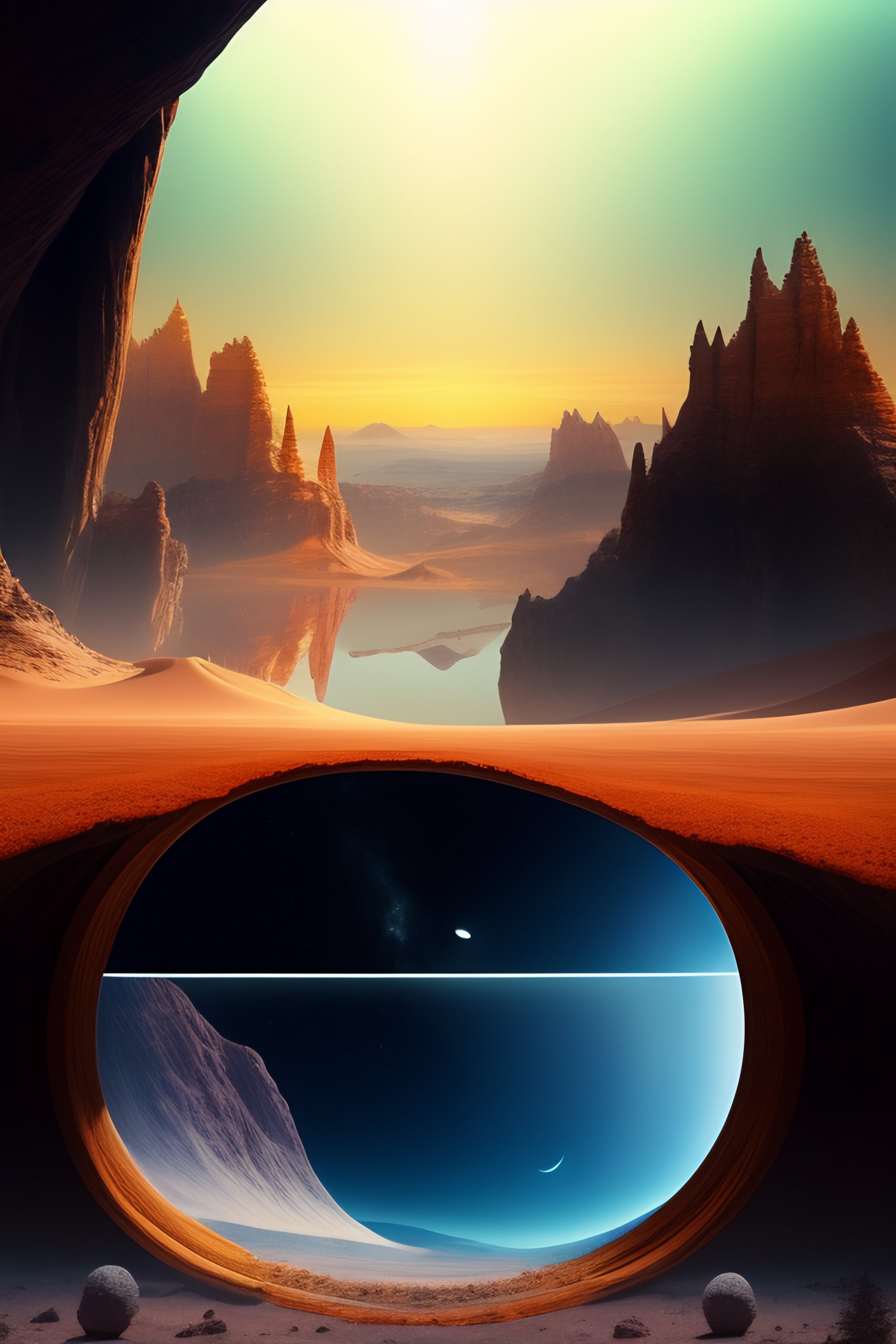 Lexica - Earth and mars connect with glass bridge