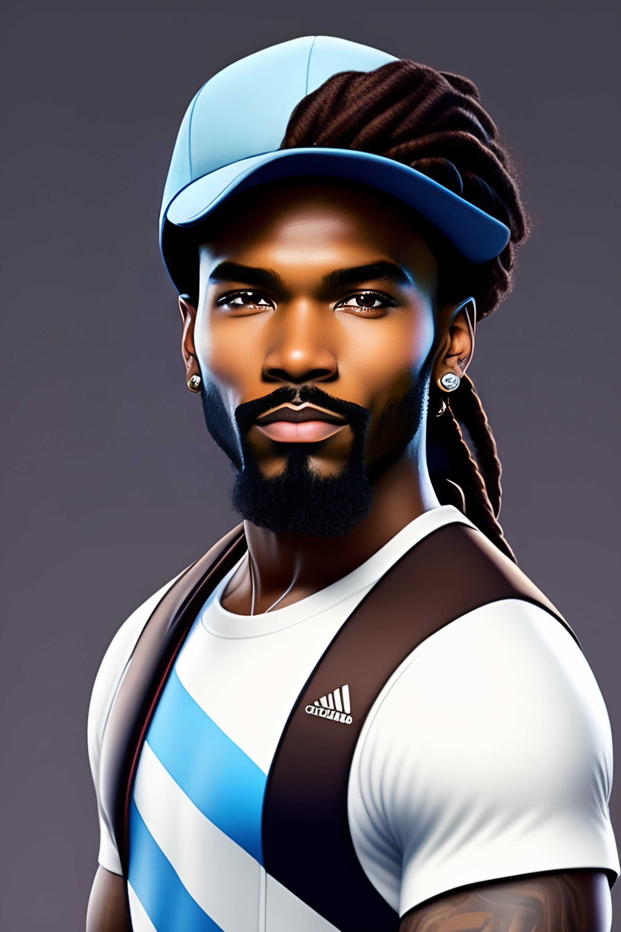 Lexica - Male brown Pokemon trainer with hair twists and a beard in ...