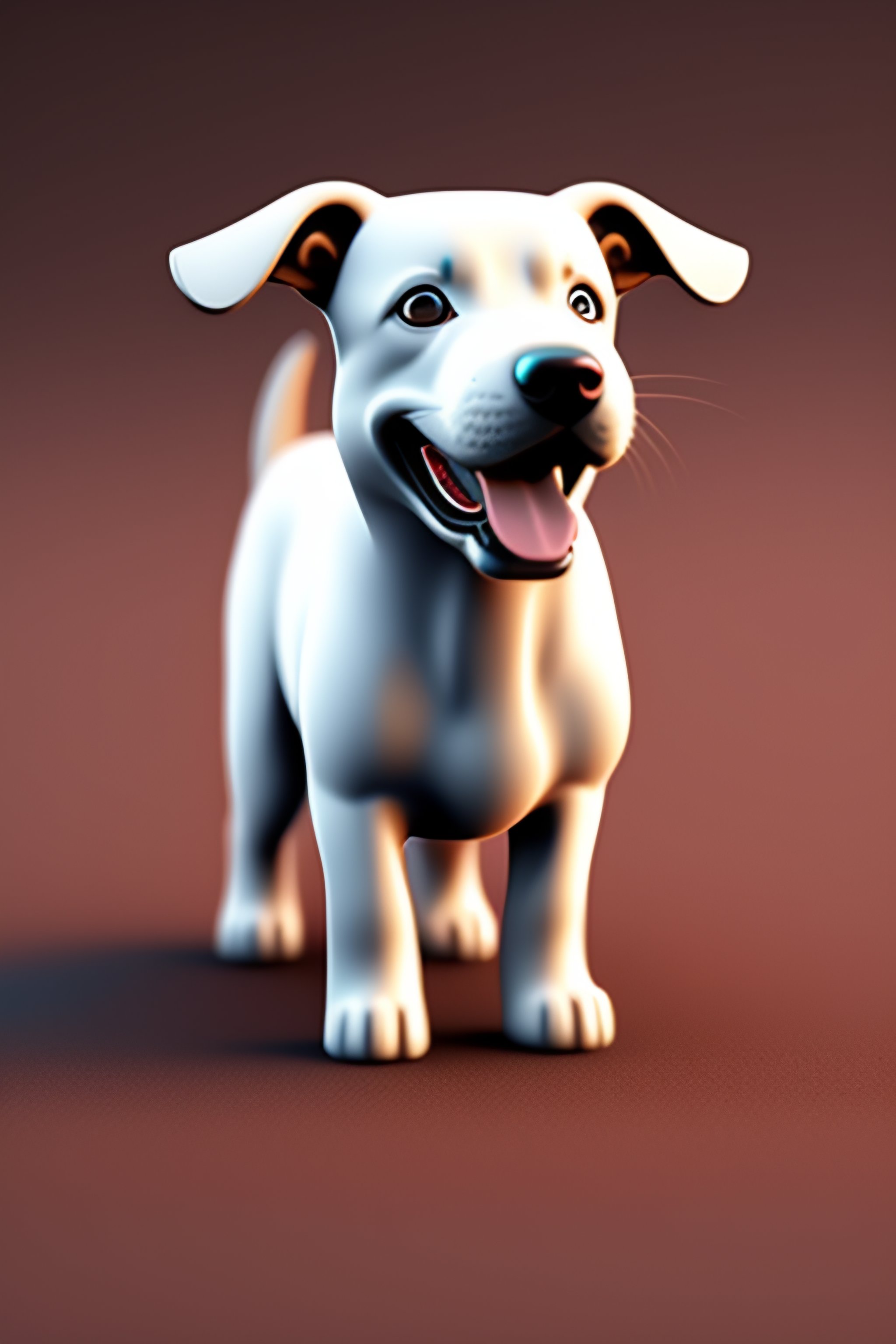 Lexica - 3d render simple minimal toy art of a dog with his tongue out
