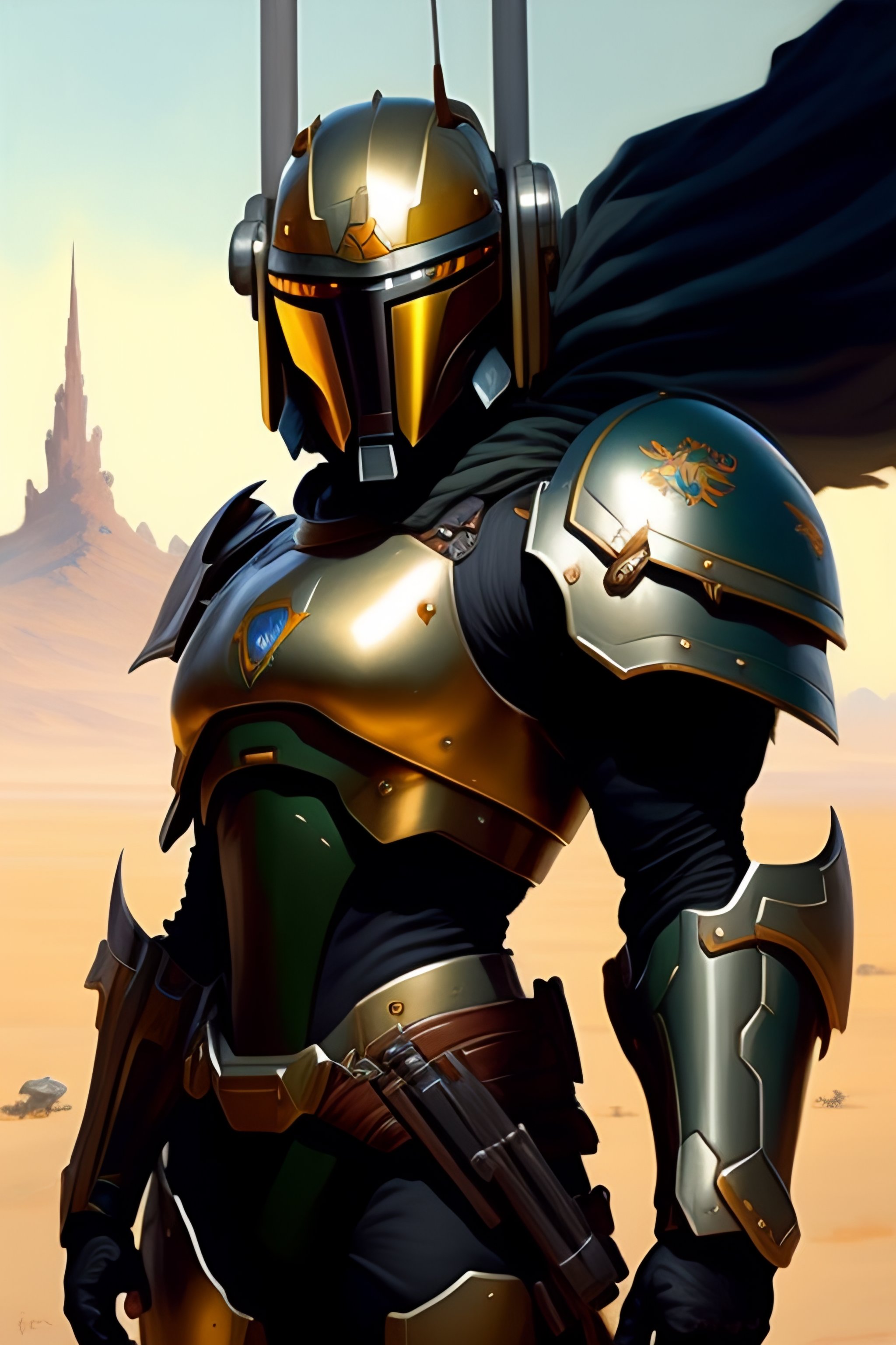 Lexica - Greg manchess portrait painting of armored bobba fett as ...