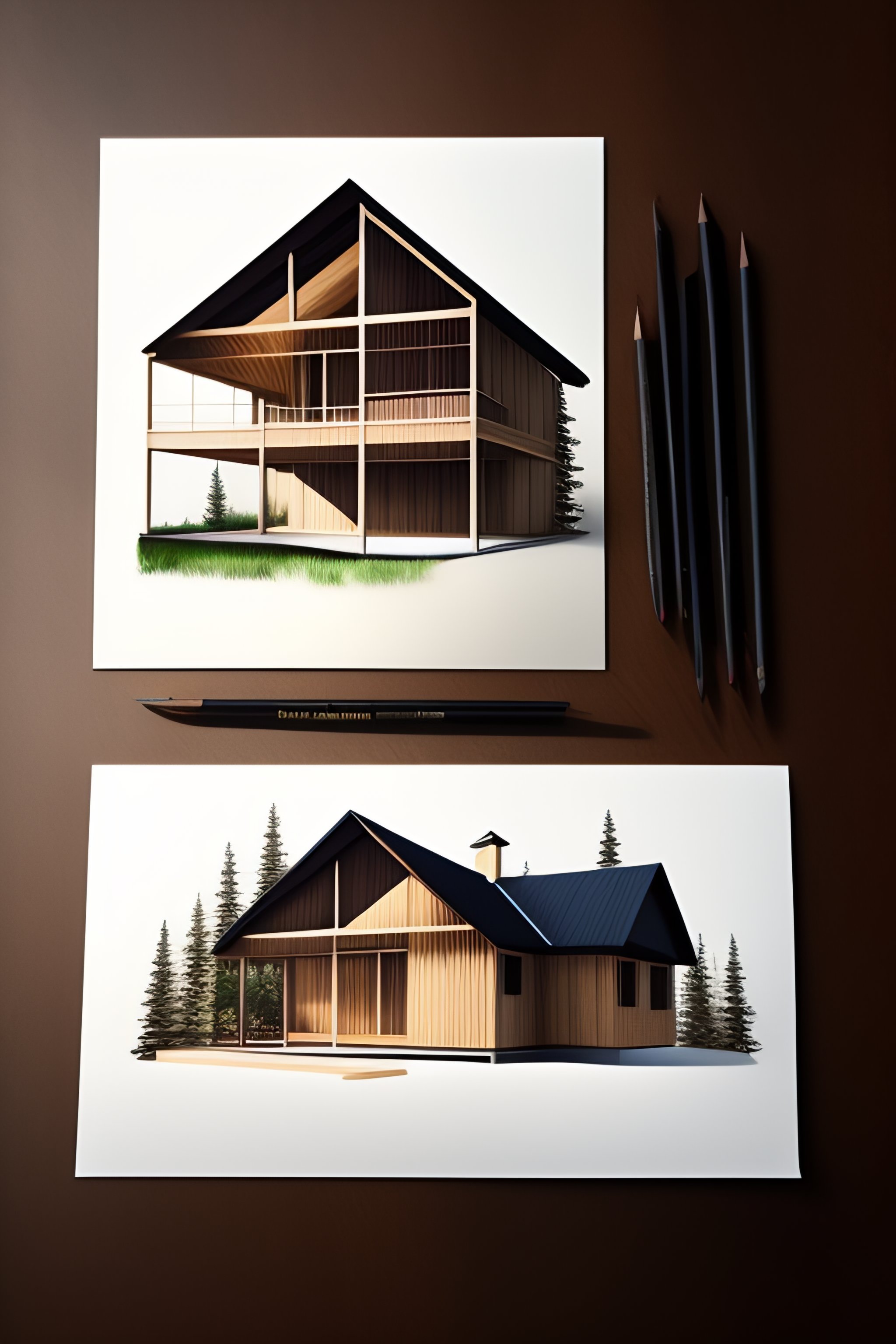 Lexica - Realistic mockup of an unfinished house made on paper, design ...