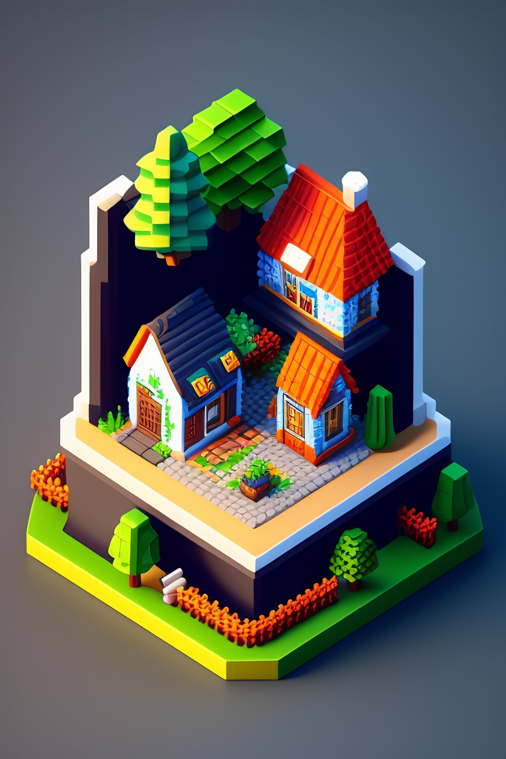 Lexica - Detailed isometric real estate, pixel art, c4d, full focus ...