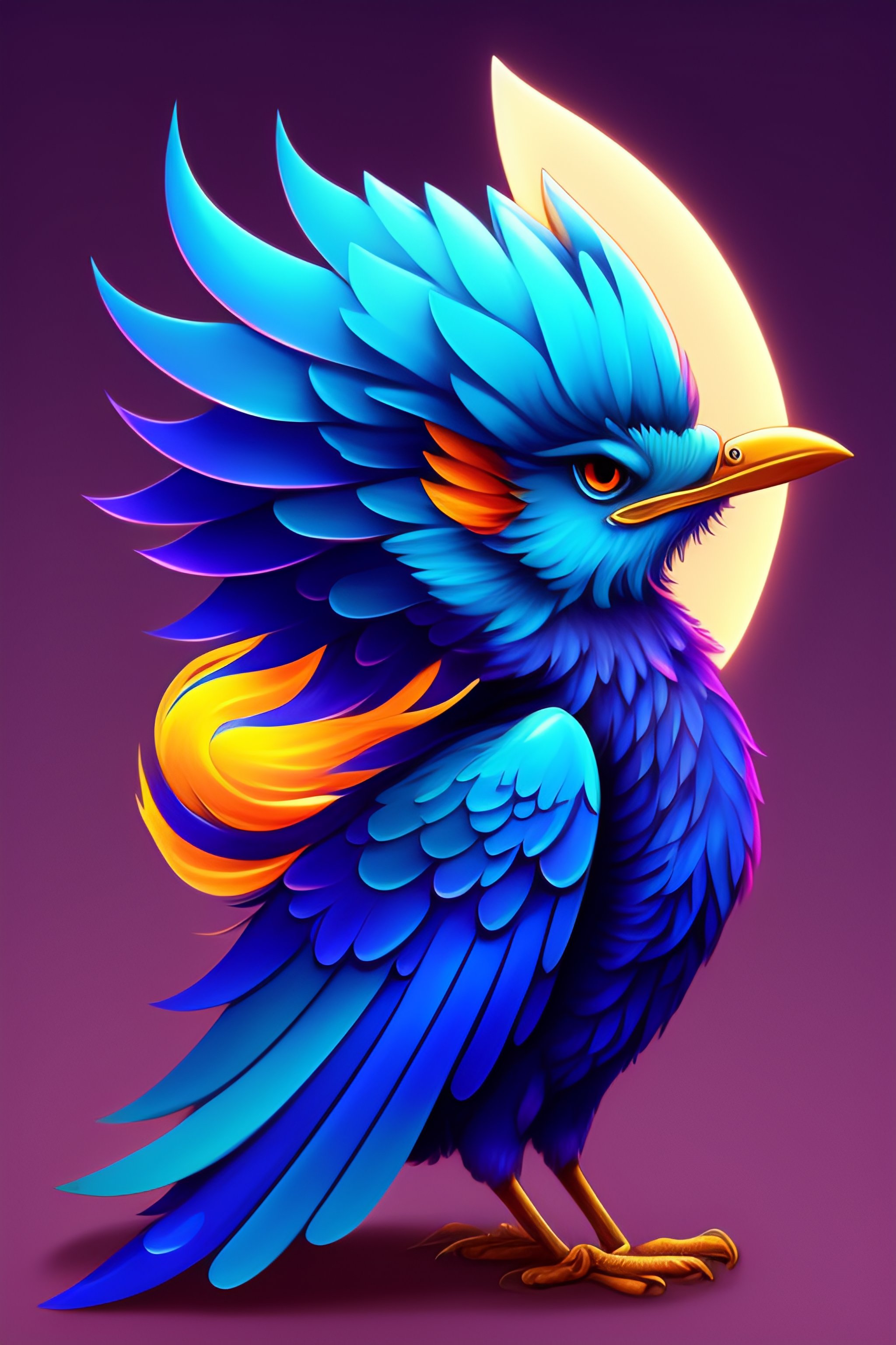 Lexica - A cerulean phoenix, in the style of chibi anime.