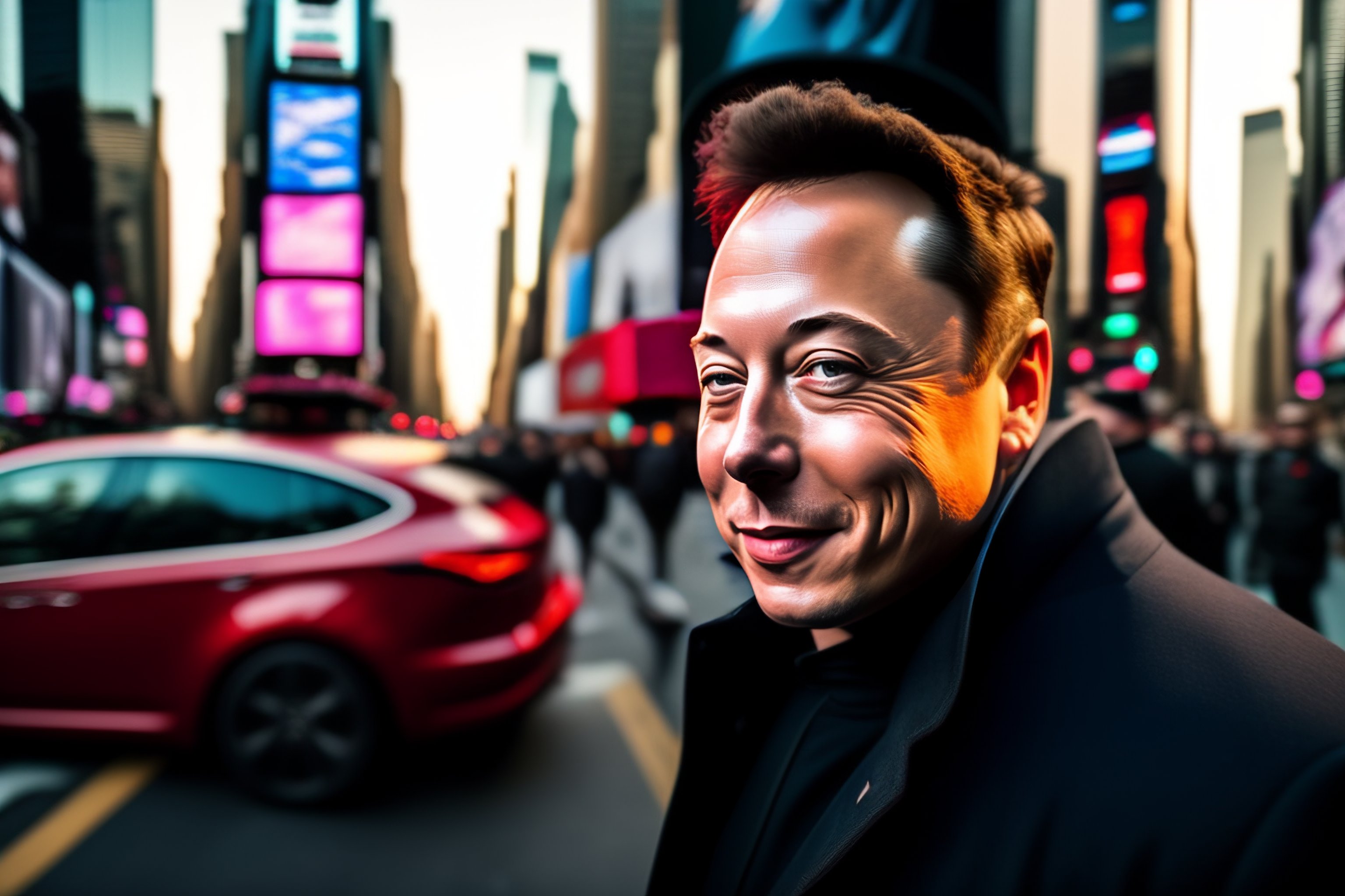 Lexica - Elon Musk at times square, casual clothing, today's featured ...