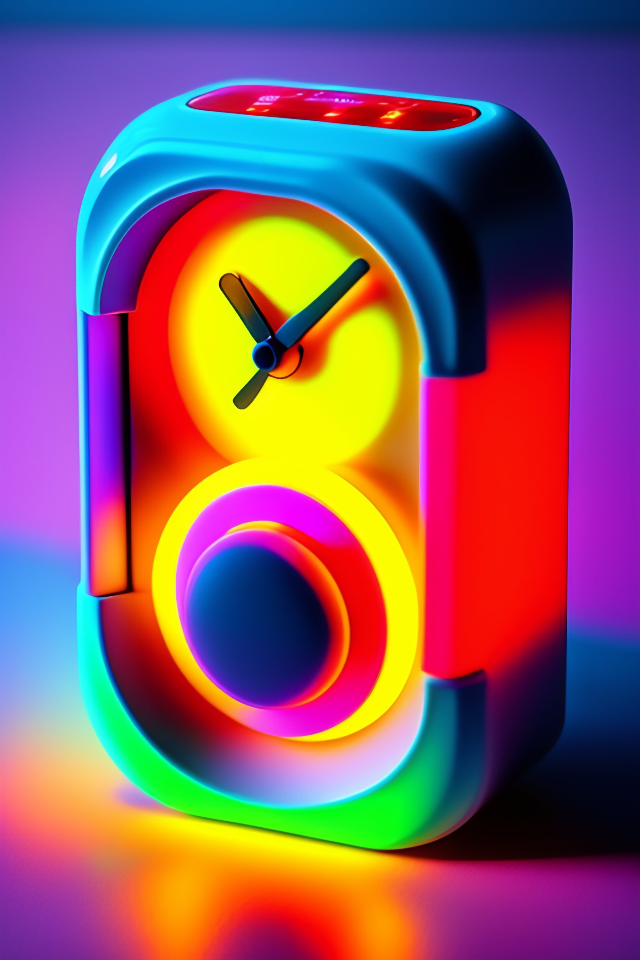 Lexica - Baby martian retro neon alarm clock from the future