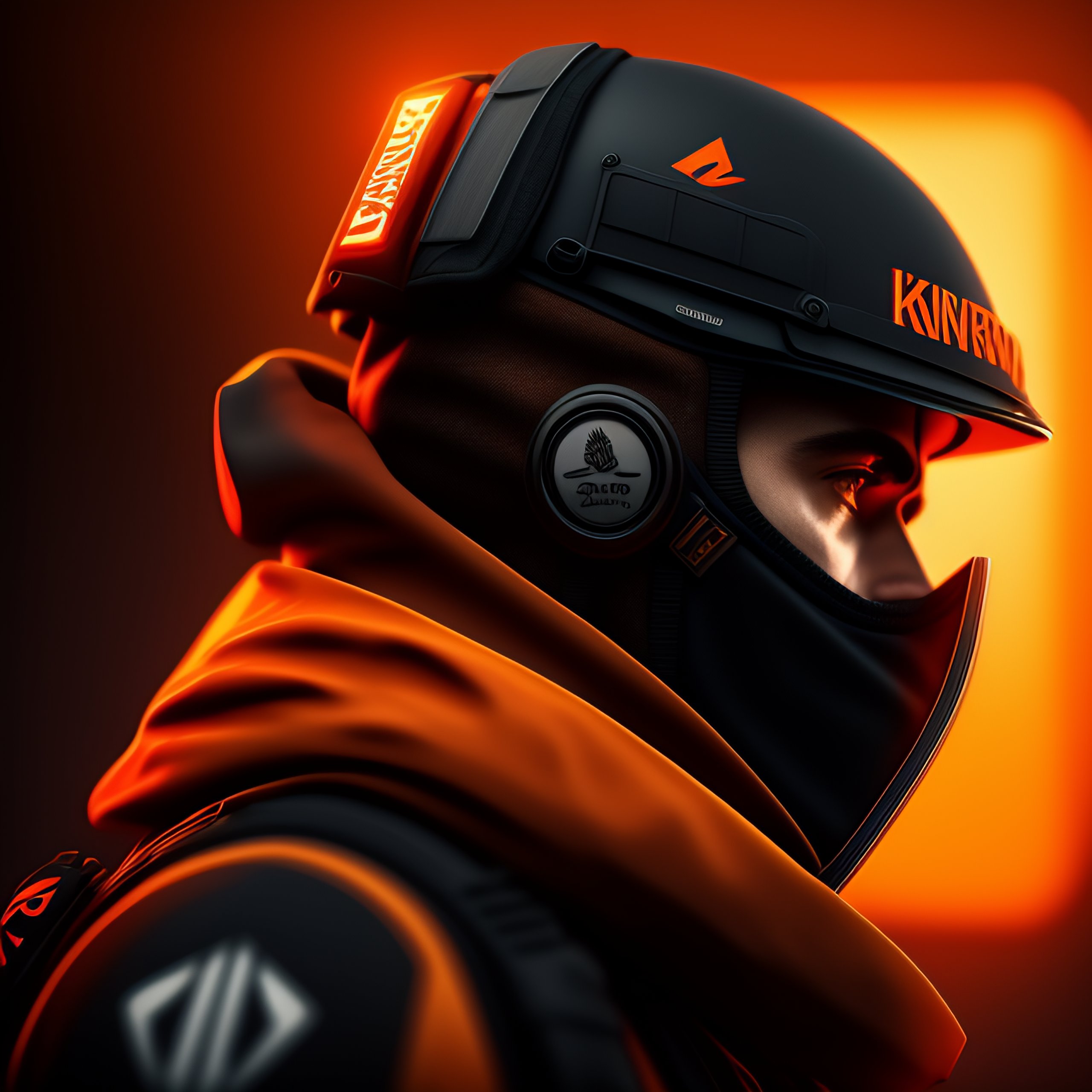 Lexica - CS-GO man anti-terrorist skin, hollographic orange details ...