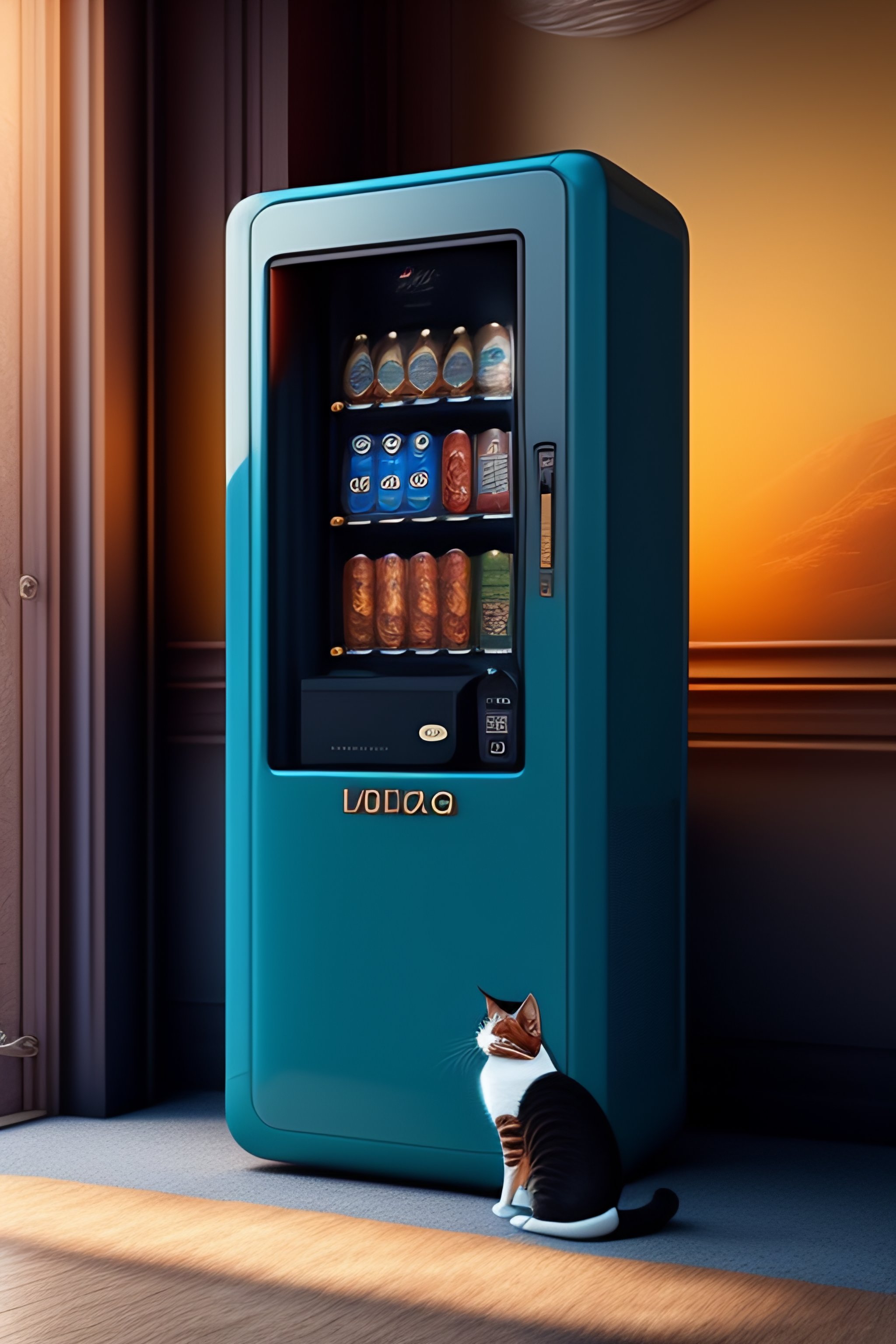 Lexica - Detailed hyper realistic illustration of a vending machine for ...