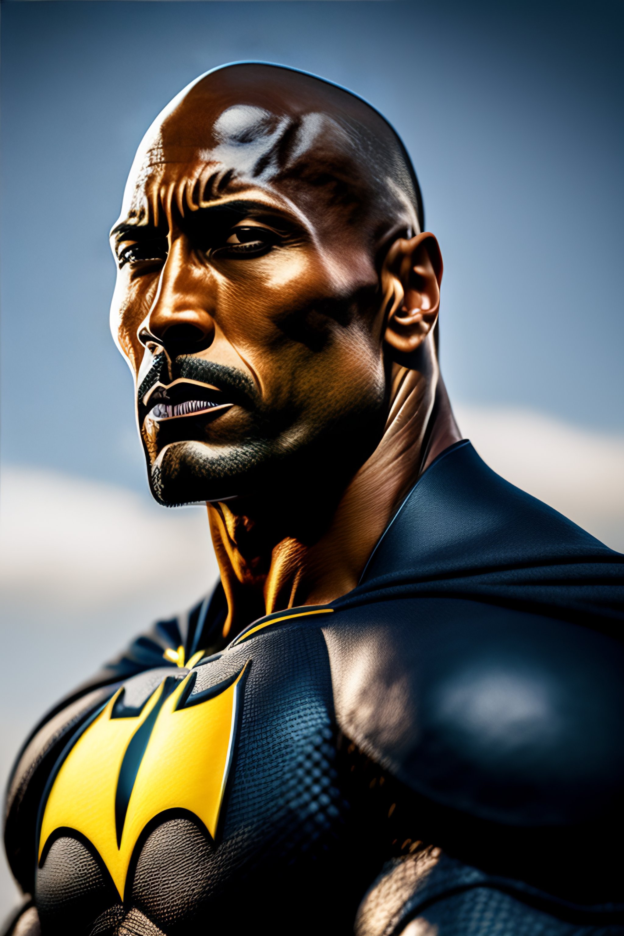 Lexica - Portrait of dwayne johnson as batman, photograph, natural ...